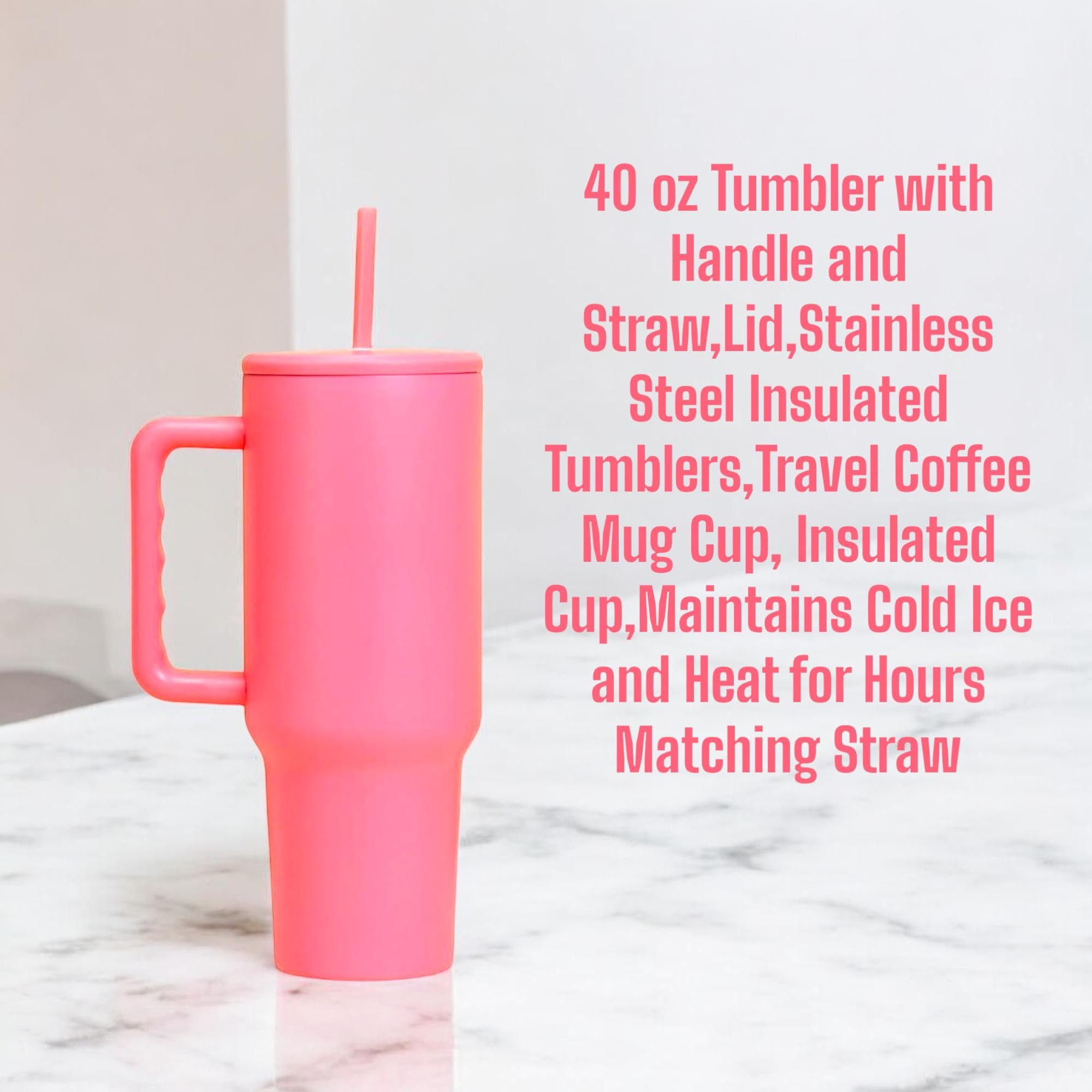 Kiki New York Tumbler with lid (Coral Pink)