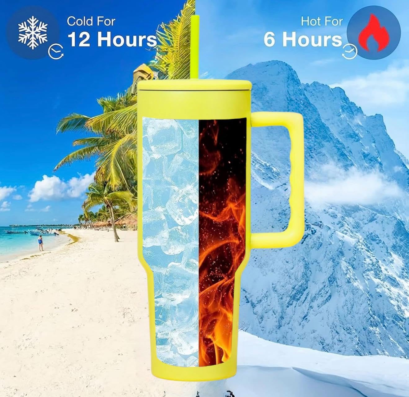 Kiki New York Tumbler with lid (Neon Yellow)