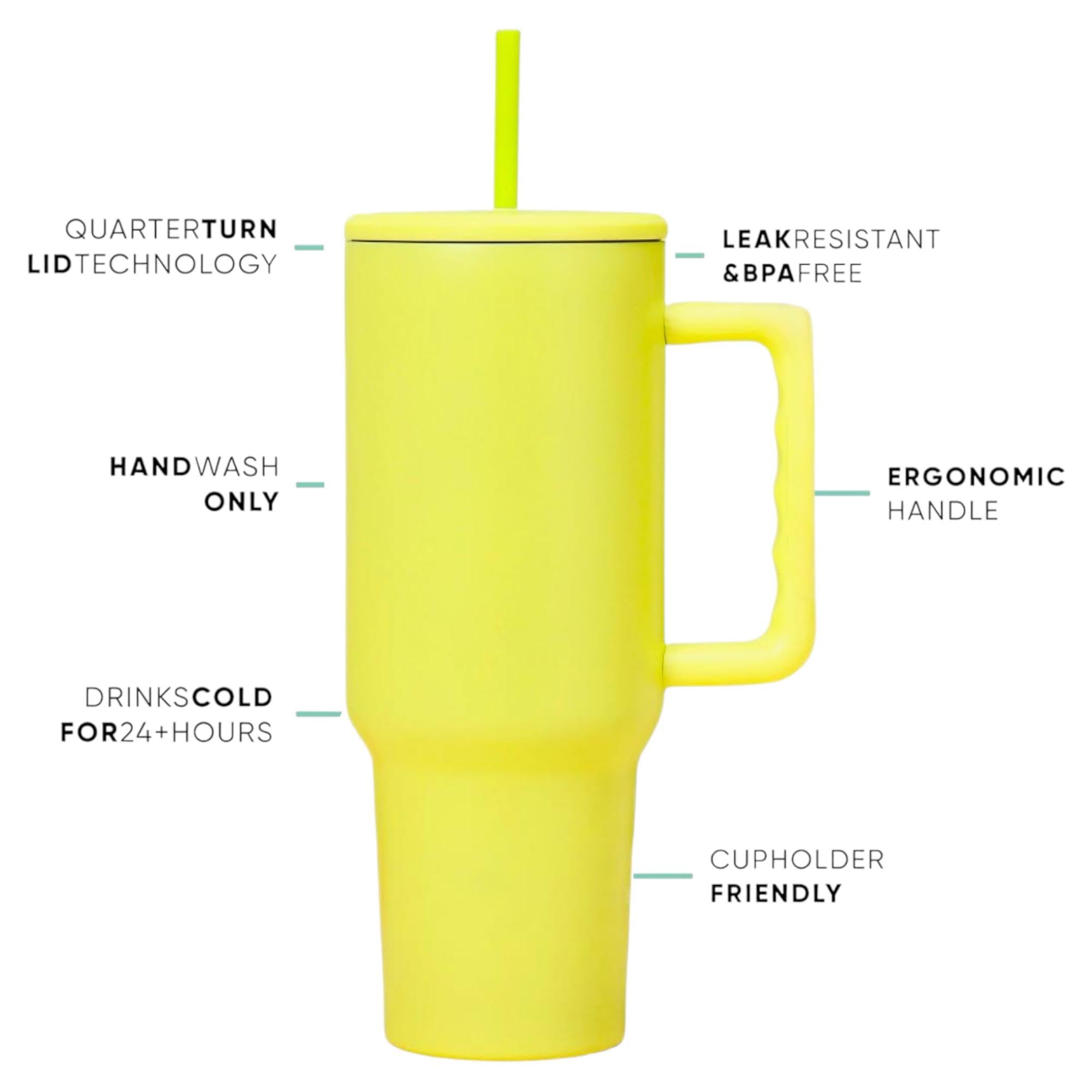 Kiki New York Tumbler with lid (Neon Yellow)