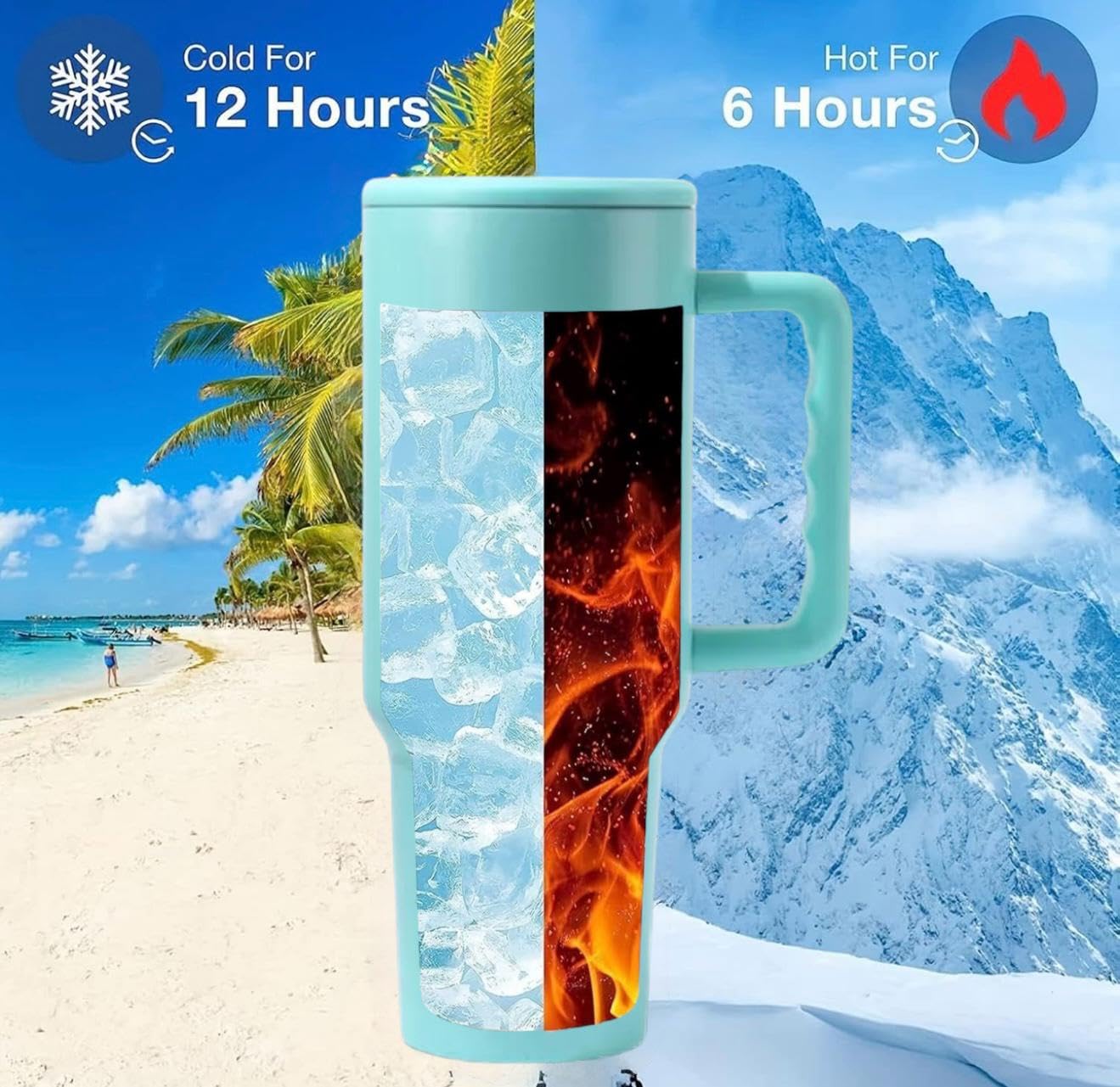 Kiki New York Tumbler with lid (Aqua Green)