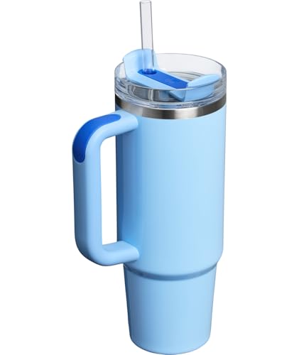 Stanley Quencher H2.0 Tumbler with Handle and Straw 30 oz | Flowstate 3-Position Lid | Cup Holder Compatible for Travel | Insulated Stainless Steel Cup | BPA-Free | Cornflower Gloss