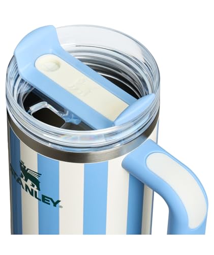 Stanley Quencher H2.0 Tumbler with Handle and Straw 30 oz | Flowstate 3-Position Lid | Cup Holder Compatible for Travel | Insulated Stainless Steel Cup | BPA-Free | Cornflower Cabana Gloss