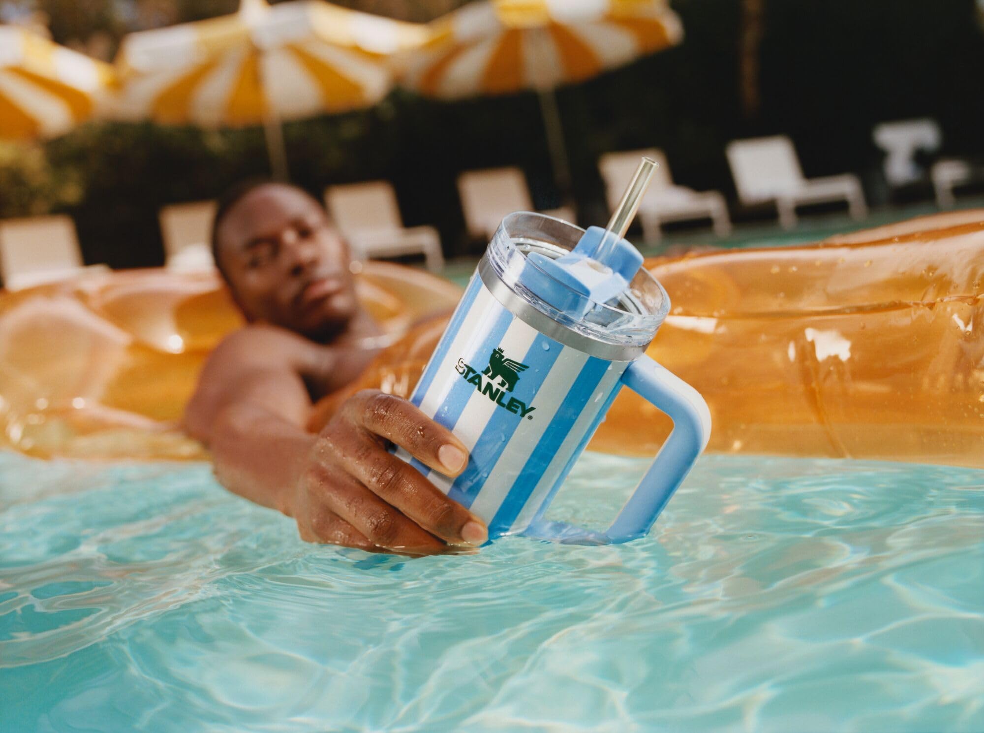 Stanley Quencher H2.0 Tumbler with Handle and Straw 30 oz | Flowstate 3-Position Lid | Cup Holder Compatible for Travel | Insulated Stainless Steel Cup | BPA-Free | Cornflower Cabana Gloss
