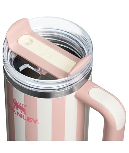Stanley Quencher H2.0 Tumbler with Handle and Straw 30 oz | Flowstate 3-Position Lid | Cup Holder Compatible for Travel | Insulated Stainless Steel Cup | BPA-Free | Peach Whip Cabana Gloss