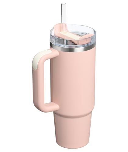 Stanley Quencher H2.0 Tumbler with Handle and Straw 30 oz | Flowstate 3-Position Lid | Cup Holder Compatible for Travel | Insulated Stainless Steel Cup | BPA-Free | Peach Whip Gloss