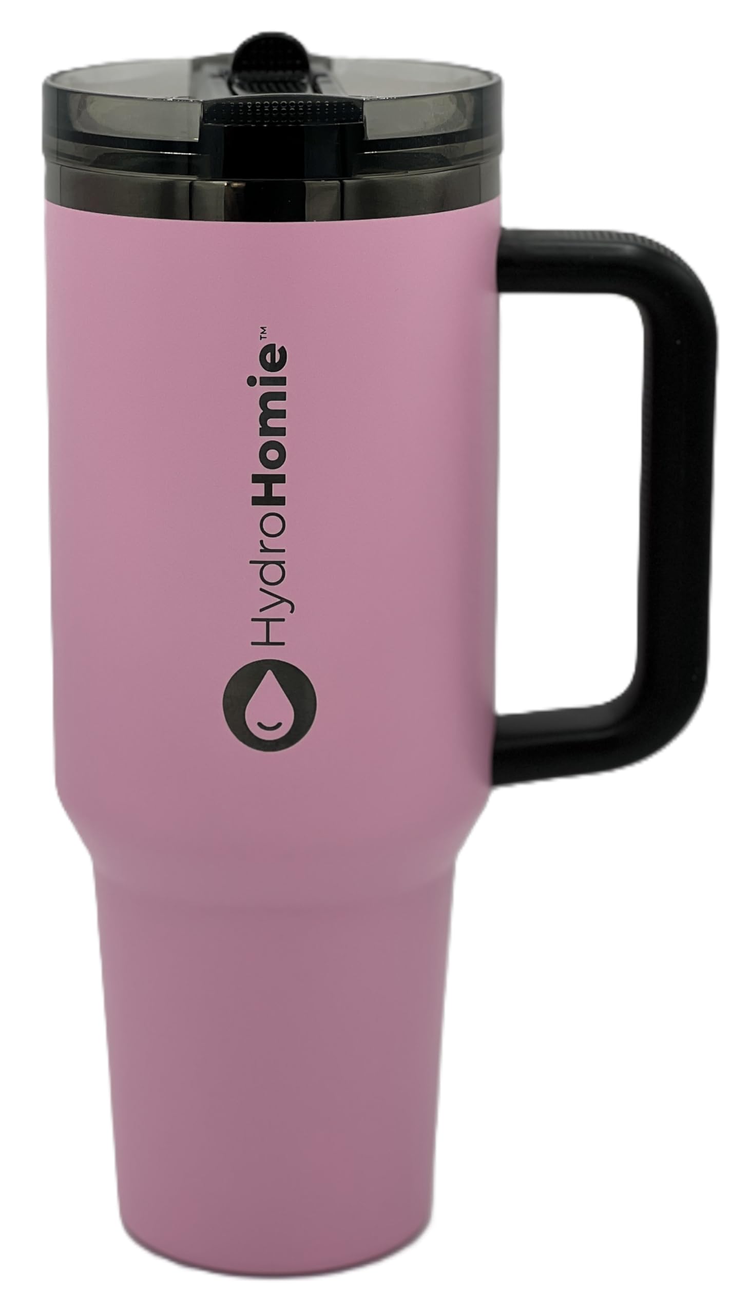 HYDRO HOMIE The Big Swig Premium 40oz Tumbler with Flip Straw Lid – Travel Car Cup Holder Friendly, Insulated Stainless Steel Tumbler - PINK GOAT