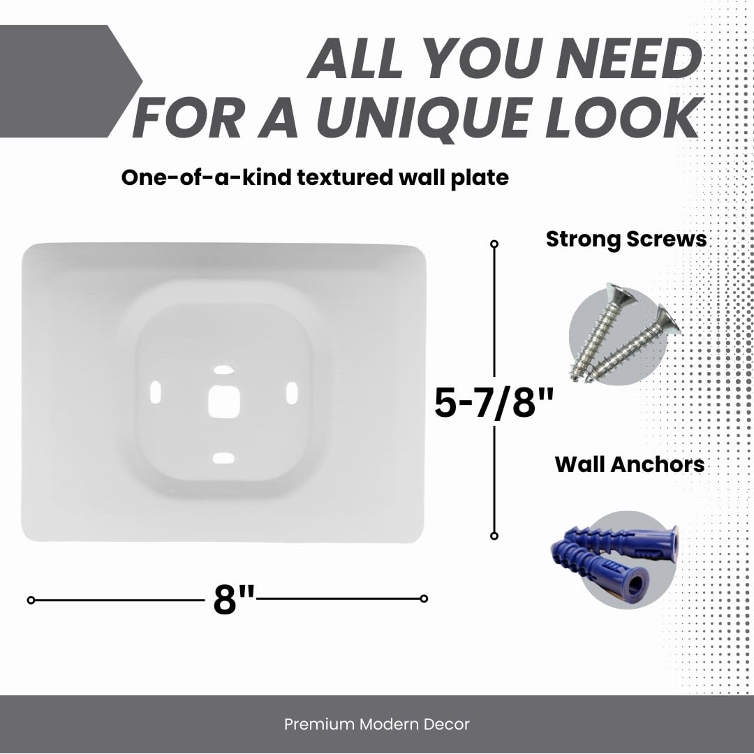 Solar White Rectangle Wall Plate for Ecobee Smart Thermostat Enhanced and Premium, Modern Textured Design