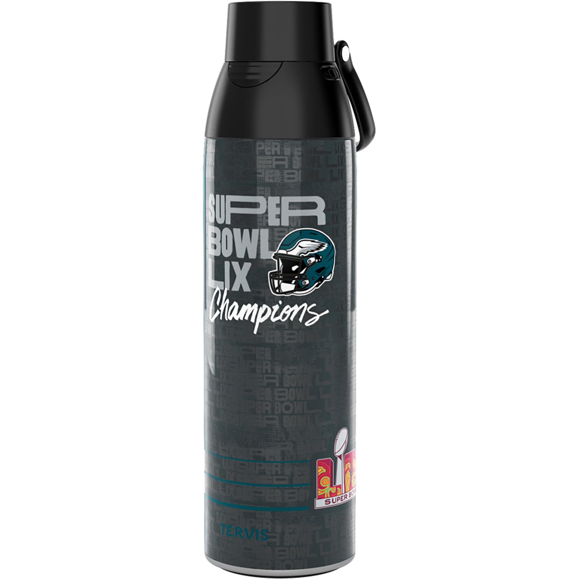 Tervis Venture Water Bottle NFL Philadelphia Eagles - Super Bowl LIX Champions Triple Insulated Tumbler Travel Cup Keeps Drinks Cold & Hot, 26oz, Stainless Steel