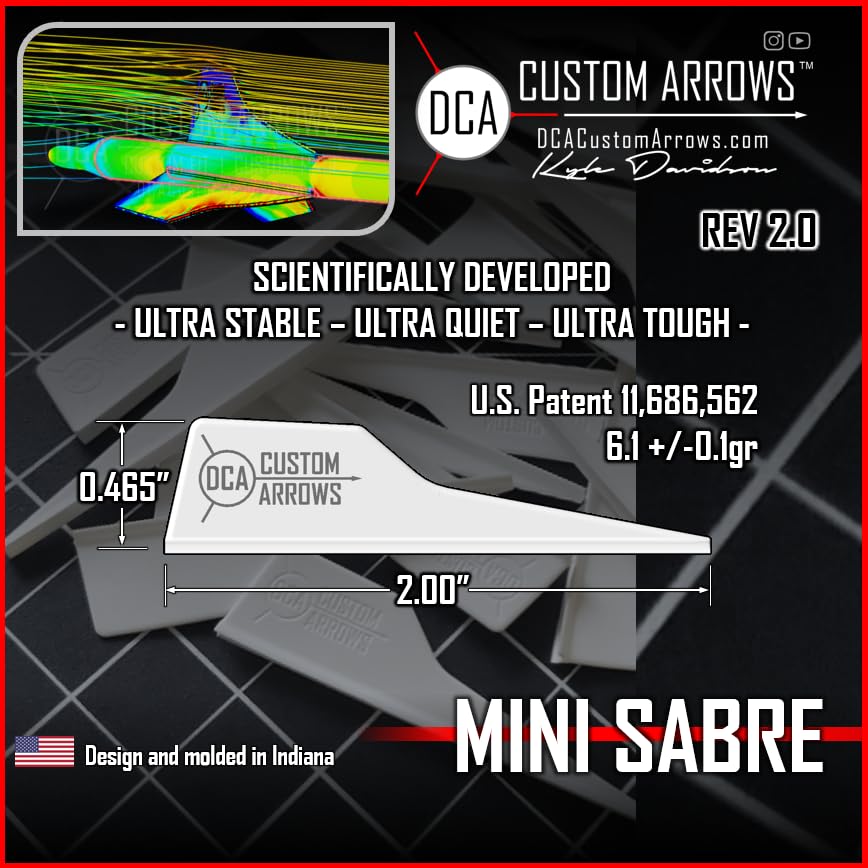 DCA Custom Arrows Mini Sabre Vanes (40, Black)