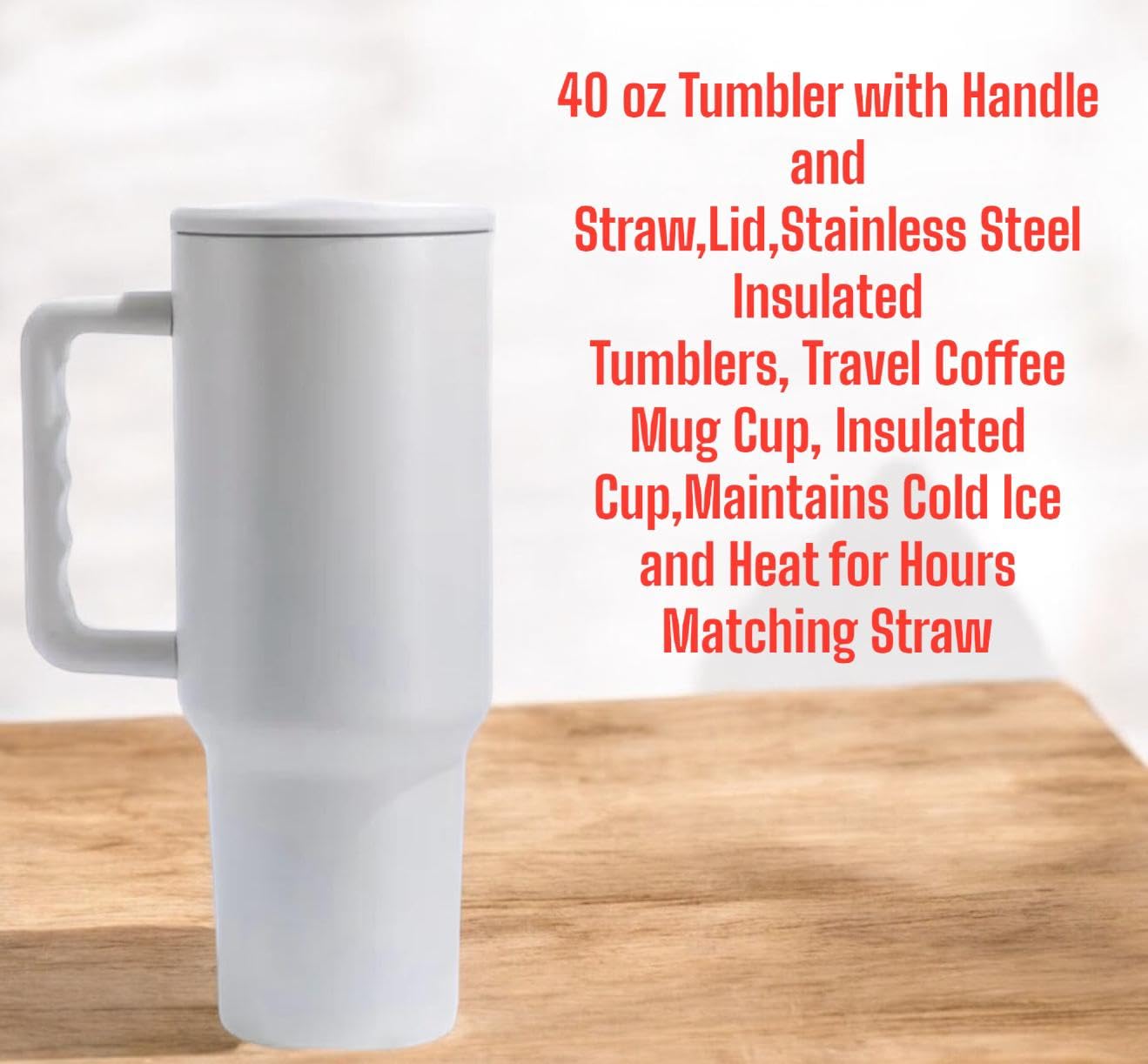 Kiki New York 40 oz Tumbler with Handle and Straw Lid, Insulated tumblers Cup friendly design, Keeps Drinks Cold or Hot with Insulated cups, Reusable Water bottle with straw, Perfect Gifts