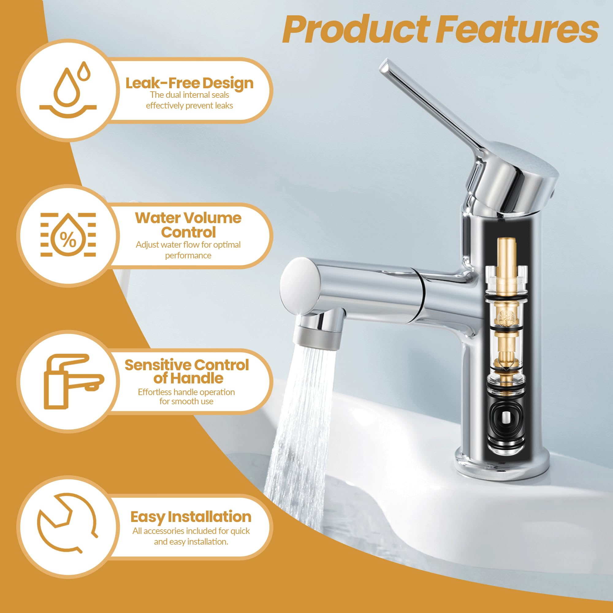 Fluronic 4 Pack 1225 Replacement Cartridge Compatible with Moen Single Handle Faucet/Showers, Dual Seal 1225/1225B Shower Cartridge Replacement Fits Bathroom Shower and Kitchen Sink Faucet Cartridge