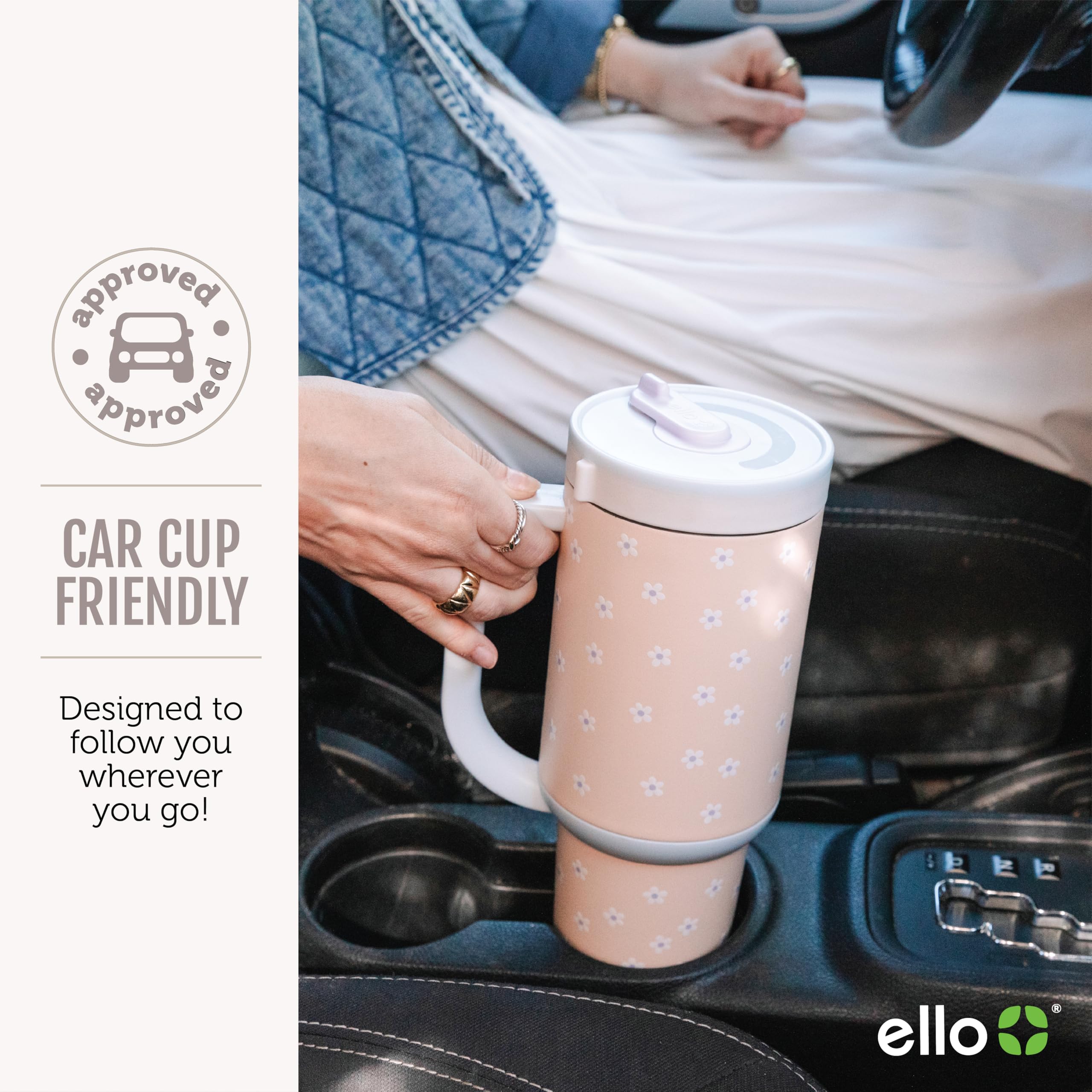 Ello Oasis 30 oz Tumbler with Handle & Retracting Straw | Reusable Insulated Stainless Steel Cup 100% Leakproof, Gifts for Teens Women Men | Keeps cold for 20 Hours, Cup Holder Friendly, Pistachio