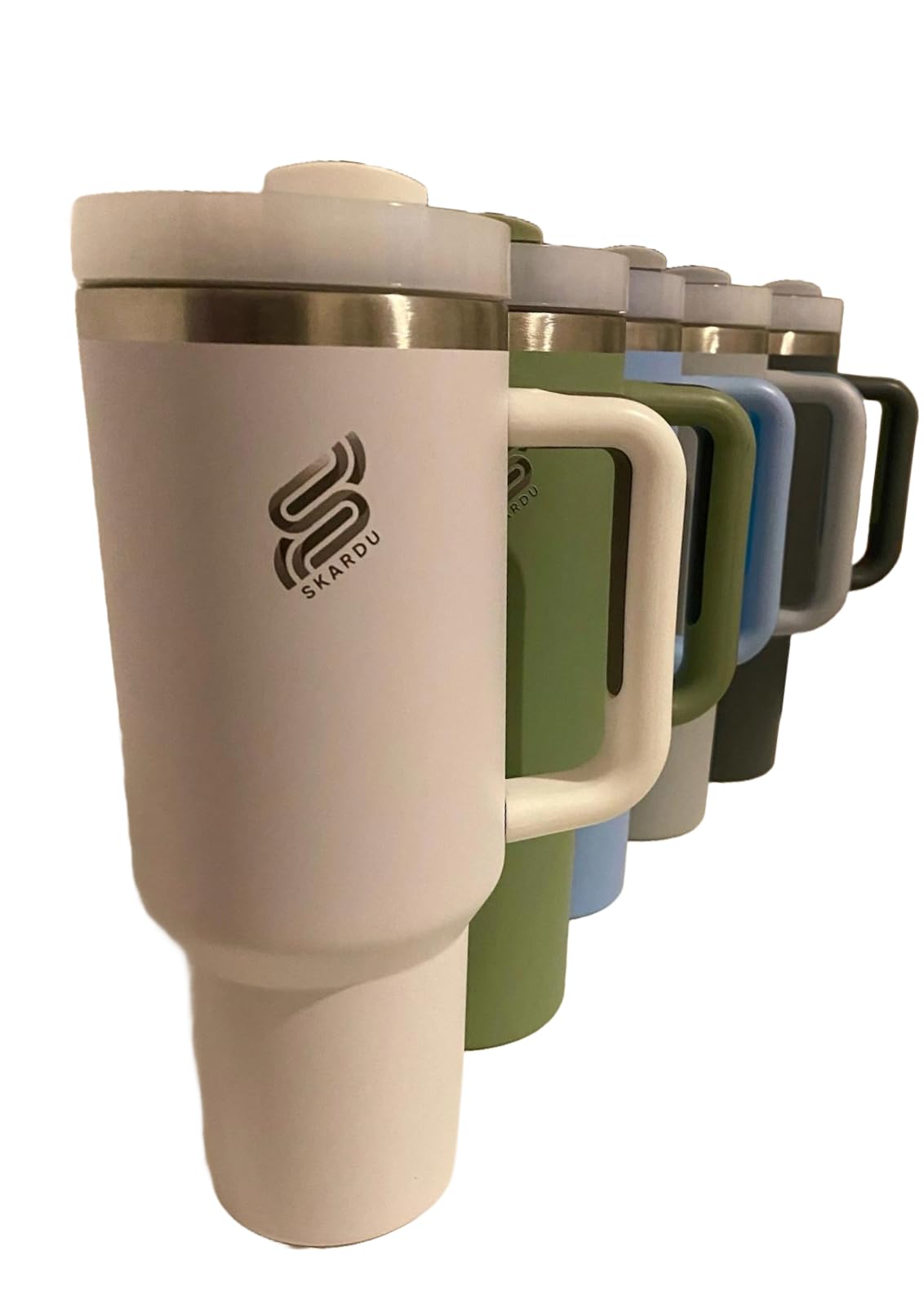 Skardu Insulated 40oz Stainless Steel Tumbler with Handle, Straw, and 2-in-1 Lid, Travel Mug (bayleaf green)