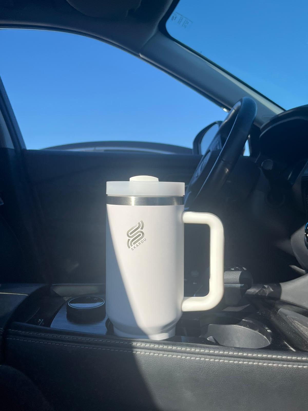 Skardu Insulated 40oz Stainless Steel Tumbler with Handle, Straw, and 2-in-1 Lid, Travel Mug (bayleaf green)