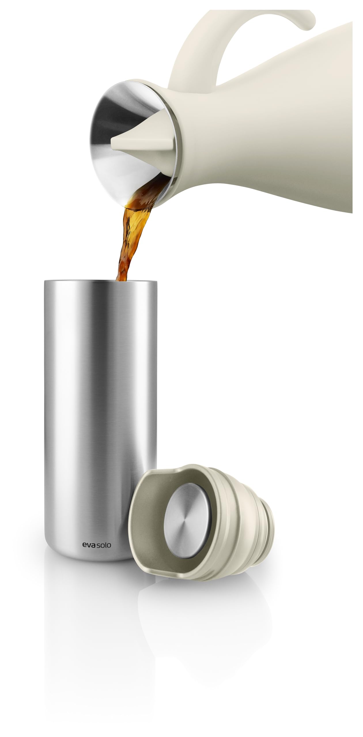 Eva Solo | Urban To Go Cup 0.35 l | Double-Walled Thermo Cup with Vacuum Insulation | Dishwasher-safe Cup with Practical Easy Grab Strap & Click Lid | Coconut