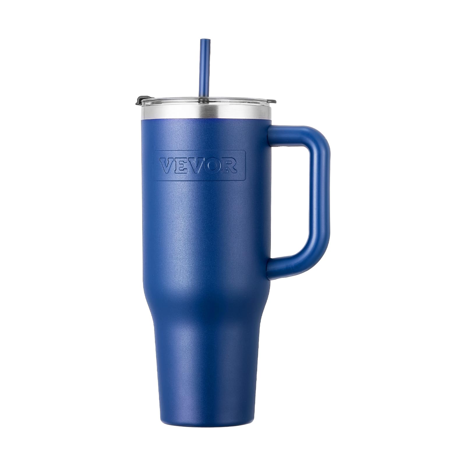 VEVOR 40 oz Insulated Water Bottle, Stainless Steel Sports Coffee Cup with Lid, Handheld Travel Coffee Mug Double Walled, Camping Hydration Flask Leakproof, for Indoor/Outdoor School, Work, Blue