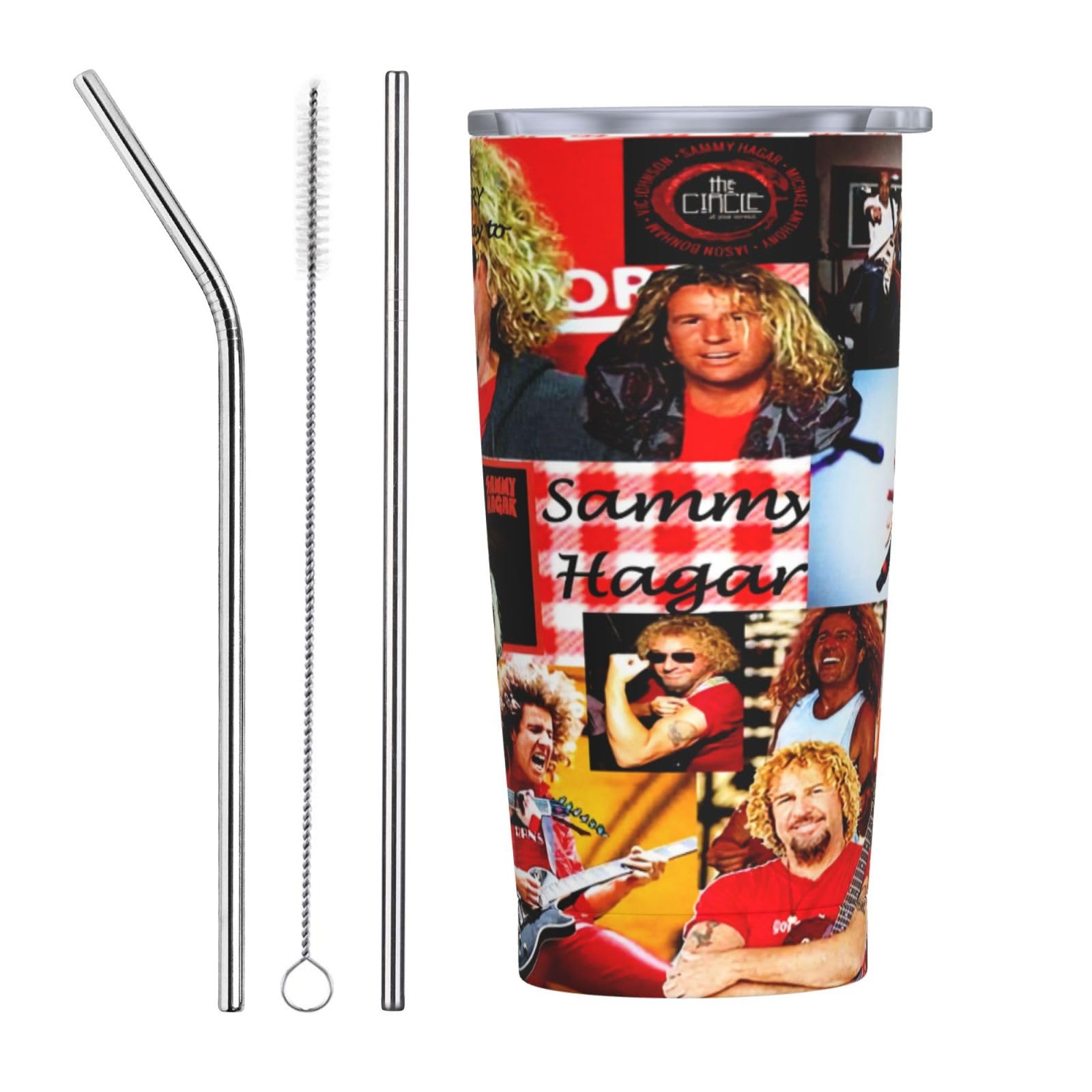 XULVYOU Sammy Music Hagar Insulated Tumblers with Lid and Straws 20oz Stainless Steel Vacuum Travel Coffee Mugs Tea Cups