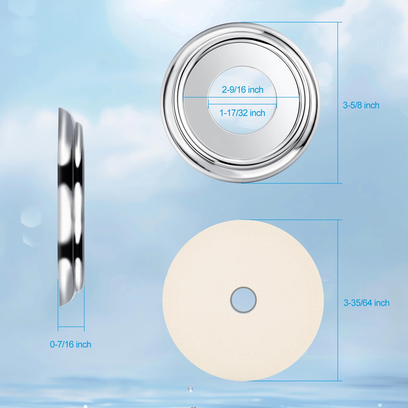Metal Tub Spout Cover Ring, Bathroom Faucet Remodeling Wall Plate with Foam Gasket