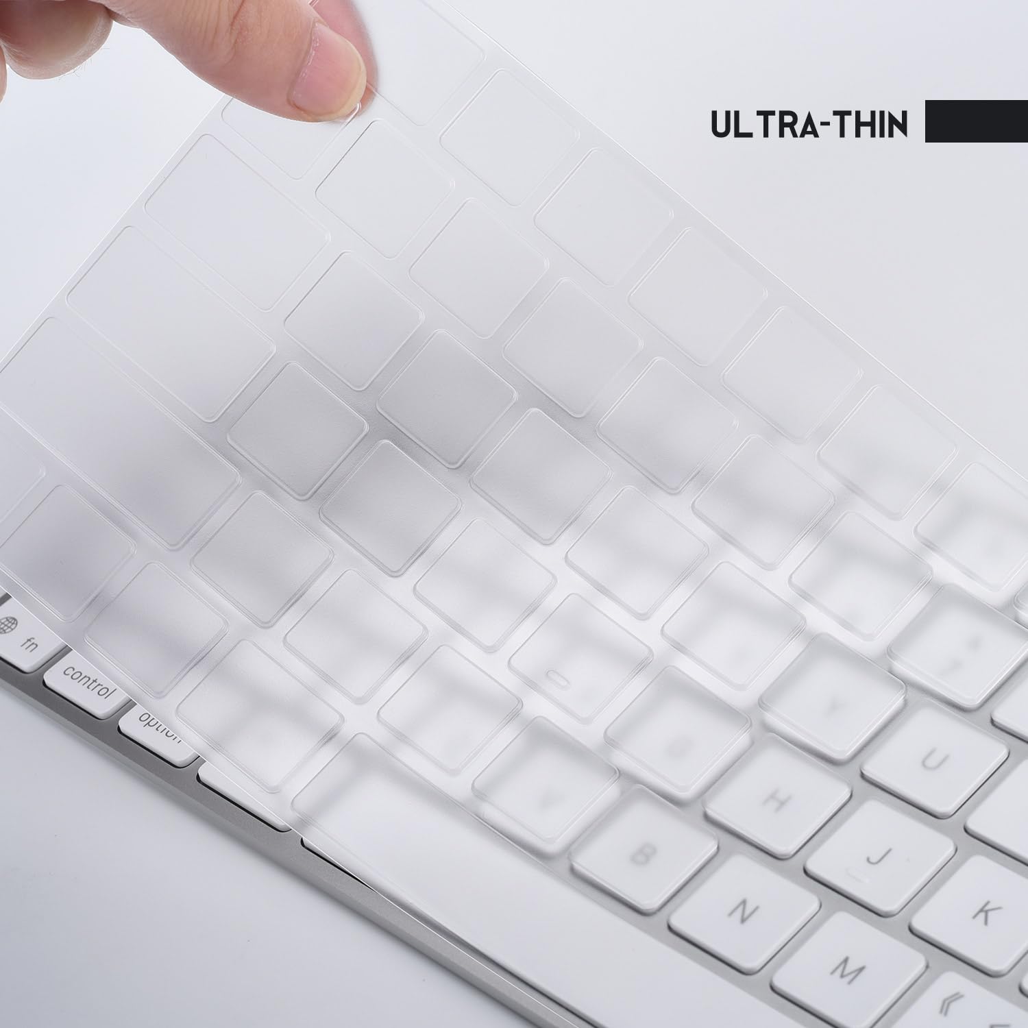 Keyboard Cover Skin Compatible with 2024 Magic Keyboard and Numeric Keypad A3119 MXK73LL/A, Ultra-Thin Apple Magic Keyboard TPU Protector - Transparent