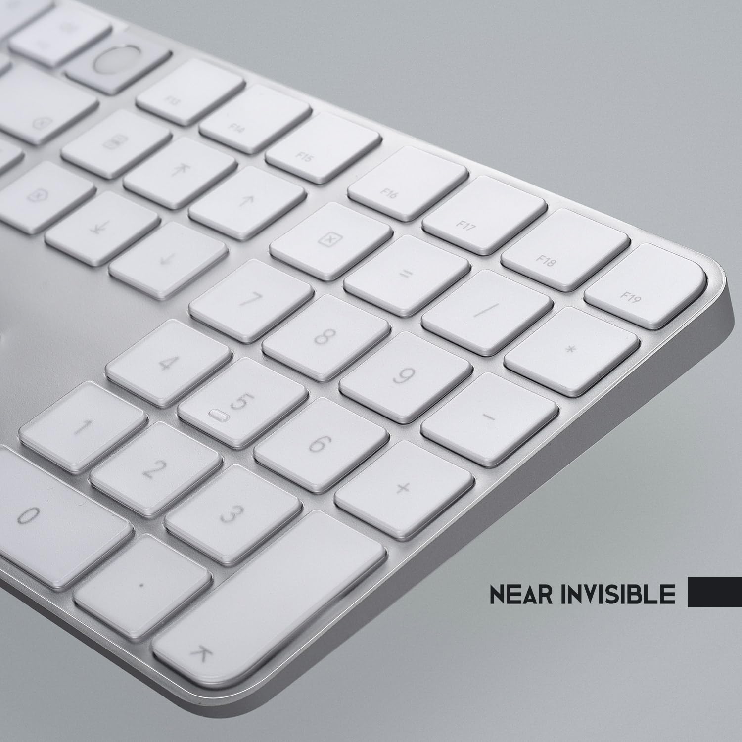 Keyboard Cover Skin Compatible with 2024 Magic Keyboard and Numeric Keypad A3119 MXK73LL/A, Ultra-Thin Apple Magic Keyboard TPU Protector - Transparent