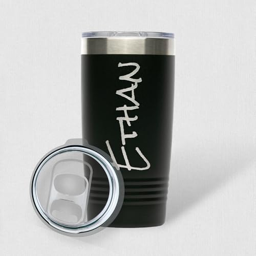 ETCHIFIED Personalized 20oz Stainless Steel Tumbler with Slider Lid - Vacuum Insulated Travel Mug, Add a Name - Keeps Hot or Cold for Hours