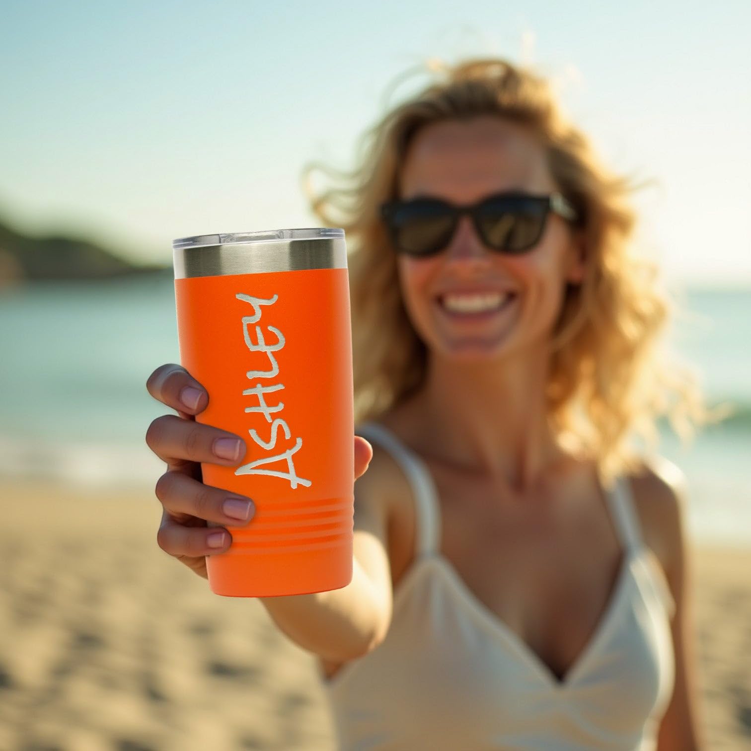 ETCHIFIED Personalized 20oz Stainless Steel Tumbler with Slider Lid - Vacuum Insulated Travel Mug, Add a Name - Keeps Hot or Cold for Hours