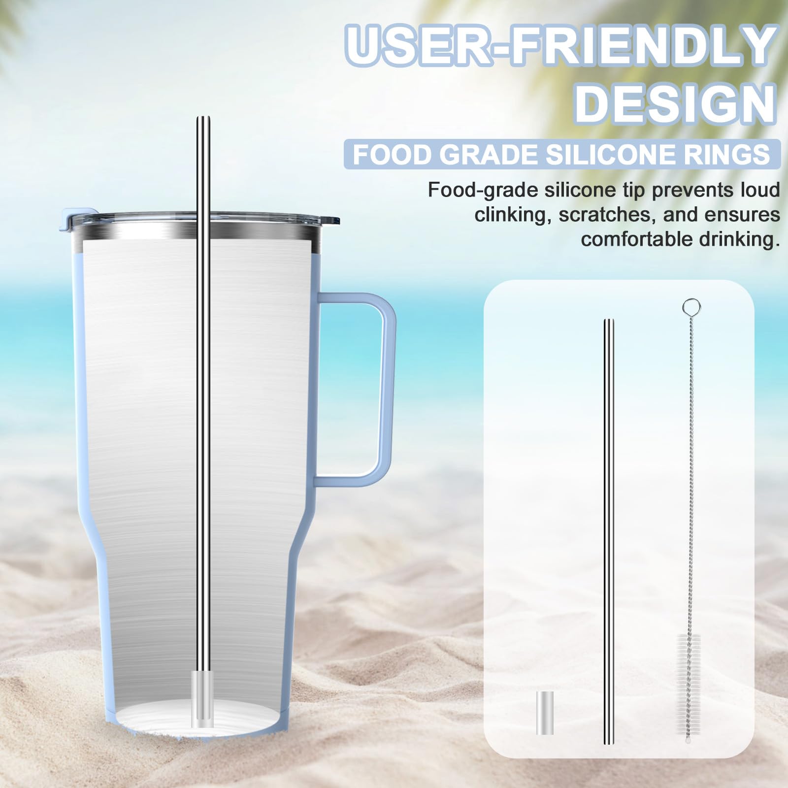 AUSOR 30 oz Tumbler with Lid and Straw,Water Bottle,Insulated Tumbler for Hot & Cold, Blue & Pink
