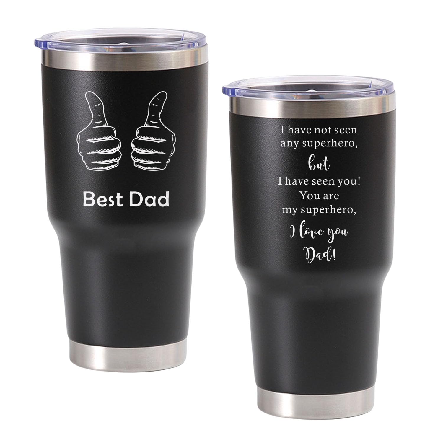 Fathers Day Dad Gifts from Daughter Son, Dad Birthday Gifts, Birthday Gifts for Men Dad Papa Stepdad,30 oz Tumbler Mug Black