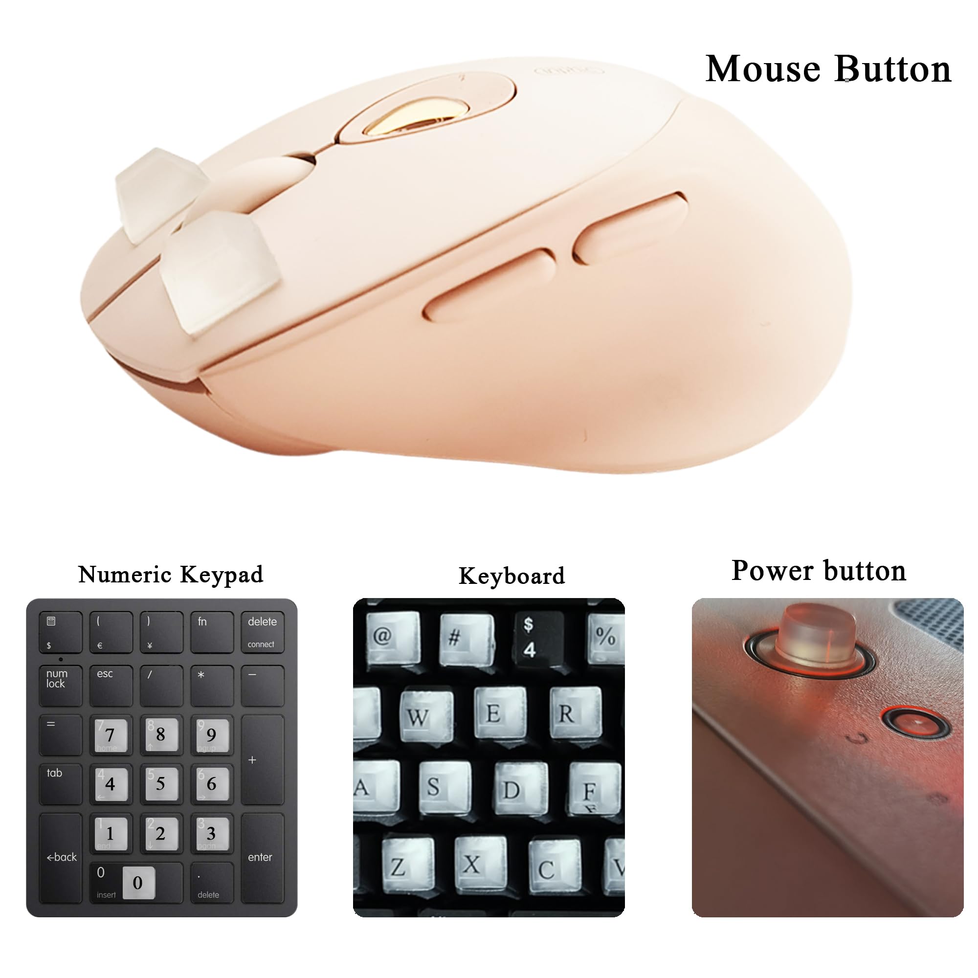 80 PCS Raised Keyboard Stickers with DIY Letter Decals for Nail-Art Typing, Adhesive Keycap Riser for Long Nails Protection for Numeric Keypad (Square-Clear)