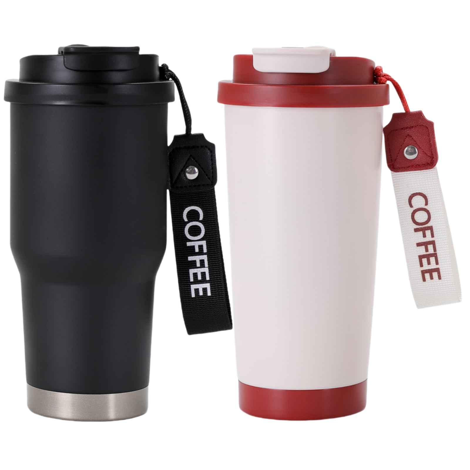 LATTPLYN 2 Pack Travel Coffee Mug, 18 oz Insulated Coffee Cup with Lid, Leakproof Stainless Steel Double-Wall Insulation Coffee Tumbler For Hot/Ice Coffee Tea Reusable Vacuum Thermal Thermos