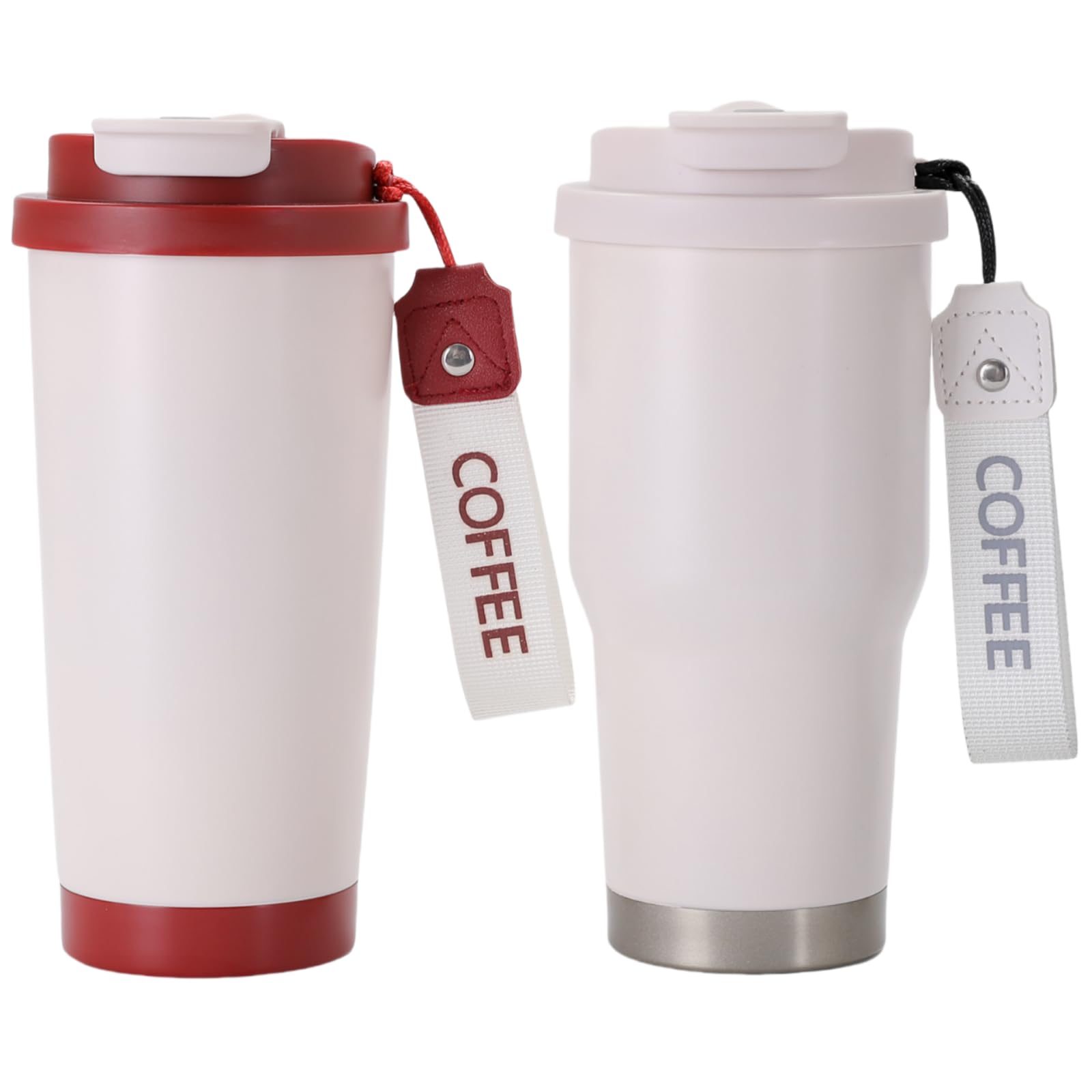 LATTPLYN 2 Pack Travel Coffee Mug, 18 oz Insulated Coffee Cup with Lid, Leakproof Stainless Steel Double-Wall Insulation Coffee Tumbler For Hot/Ice Coffee Tea Reusable Vacuum Thermal Thermos