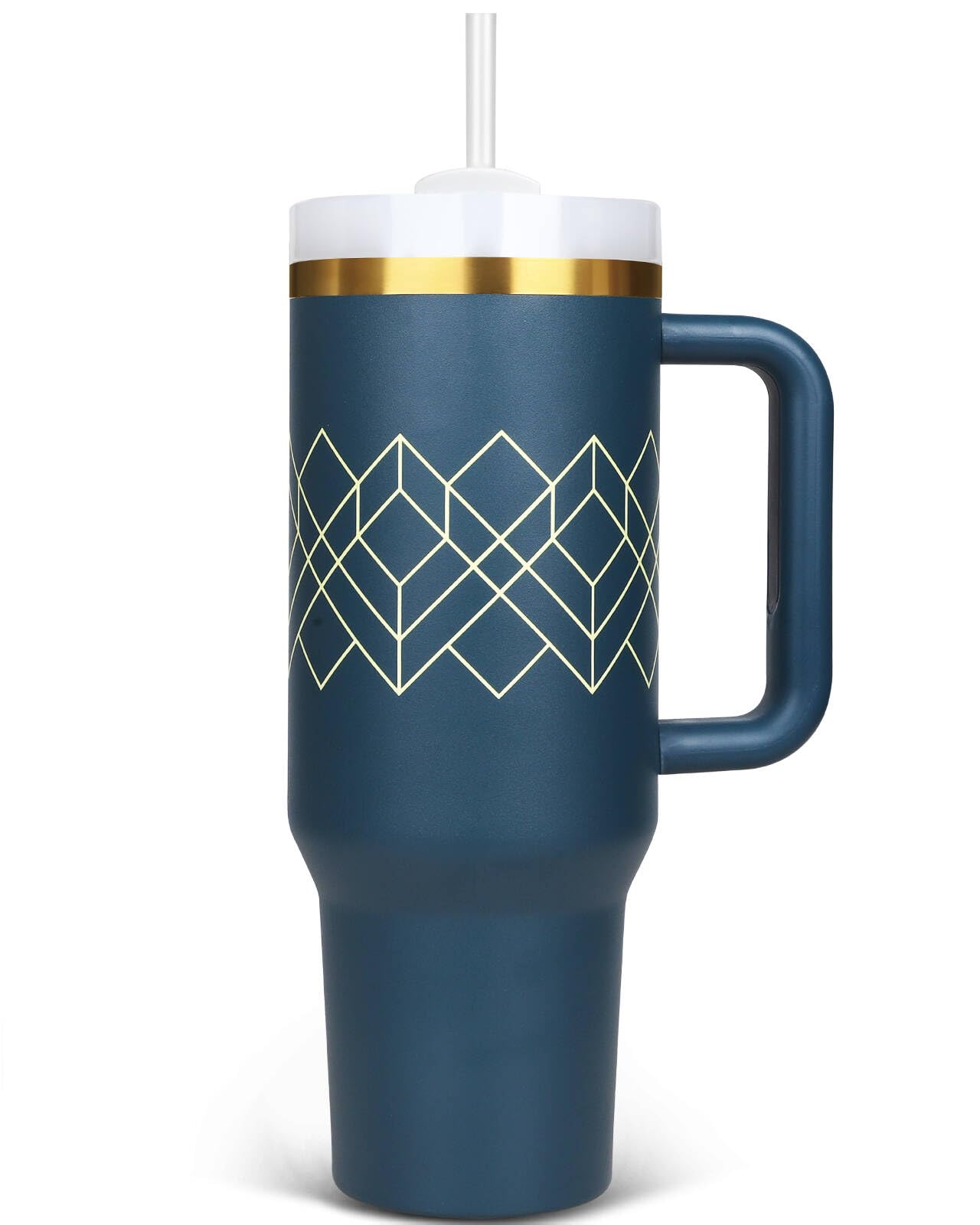 QXV 30 oz Tumbler with Handle and Straw Lid Insulated Reusable Stainless Steel Water Bottle Travel Mug Iced Coffee Cup Travel Mug for Hot and Cold Beverages, BPA-Free, 100% Leakproof Bottle