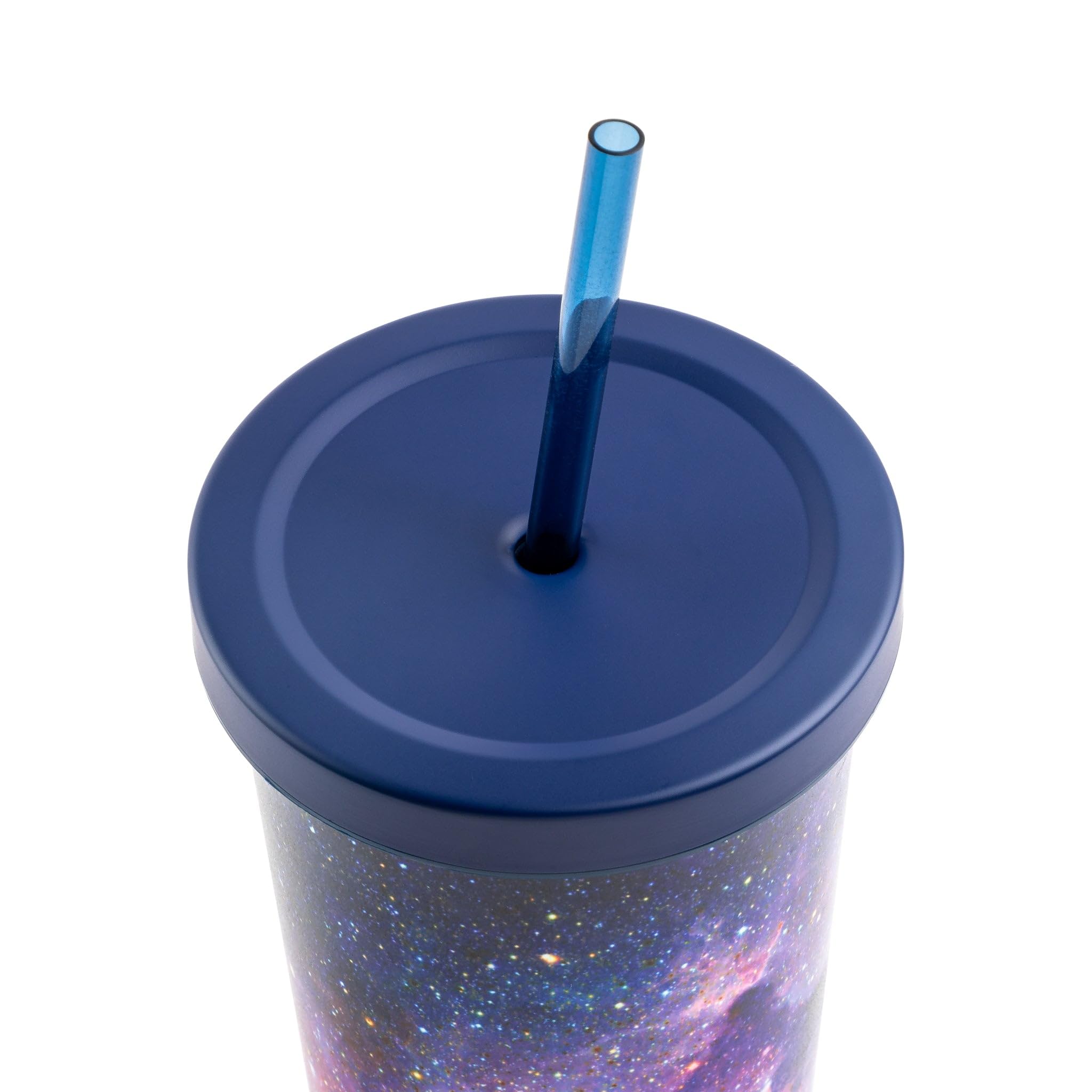 Manna Chilly Double-wall Vacuum Insulated Stainless Steel Tumbler with Splash-proof Lid and Reusable Tritan Straw - 24 Oz - Galaxy