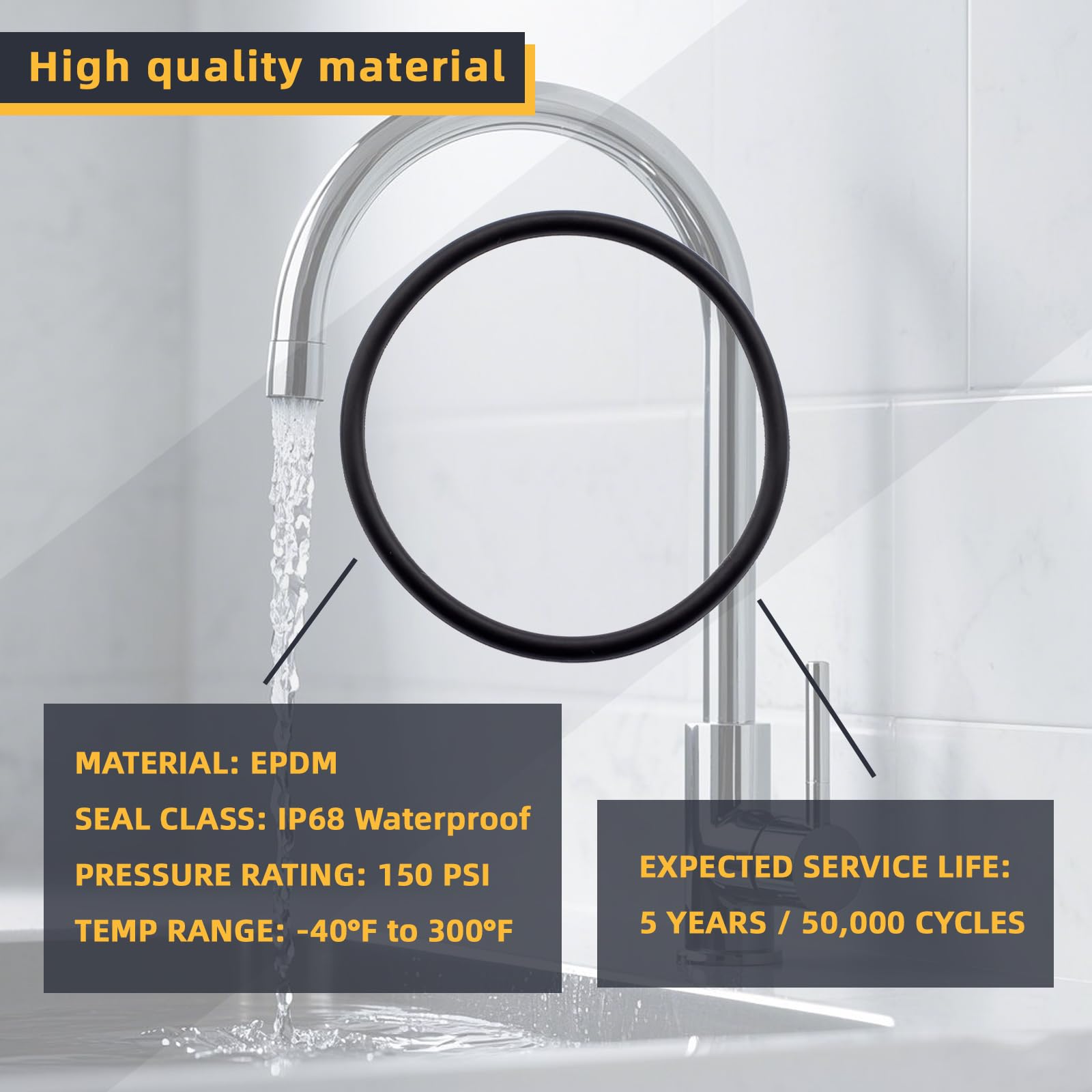 RP44648 / 44648 O-Ring, Kitchen Faucet O-Ring Compatible with Delta Faucets, Faucet Spout O-Ring Replacement Part, Pack of 4
