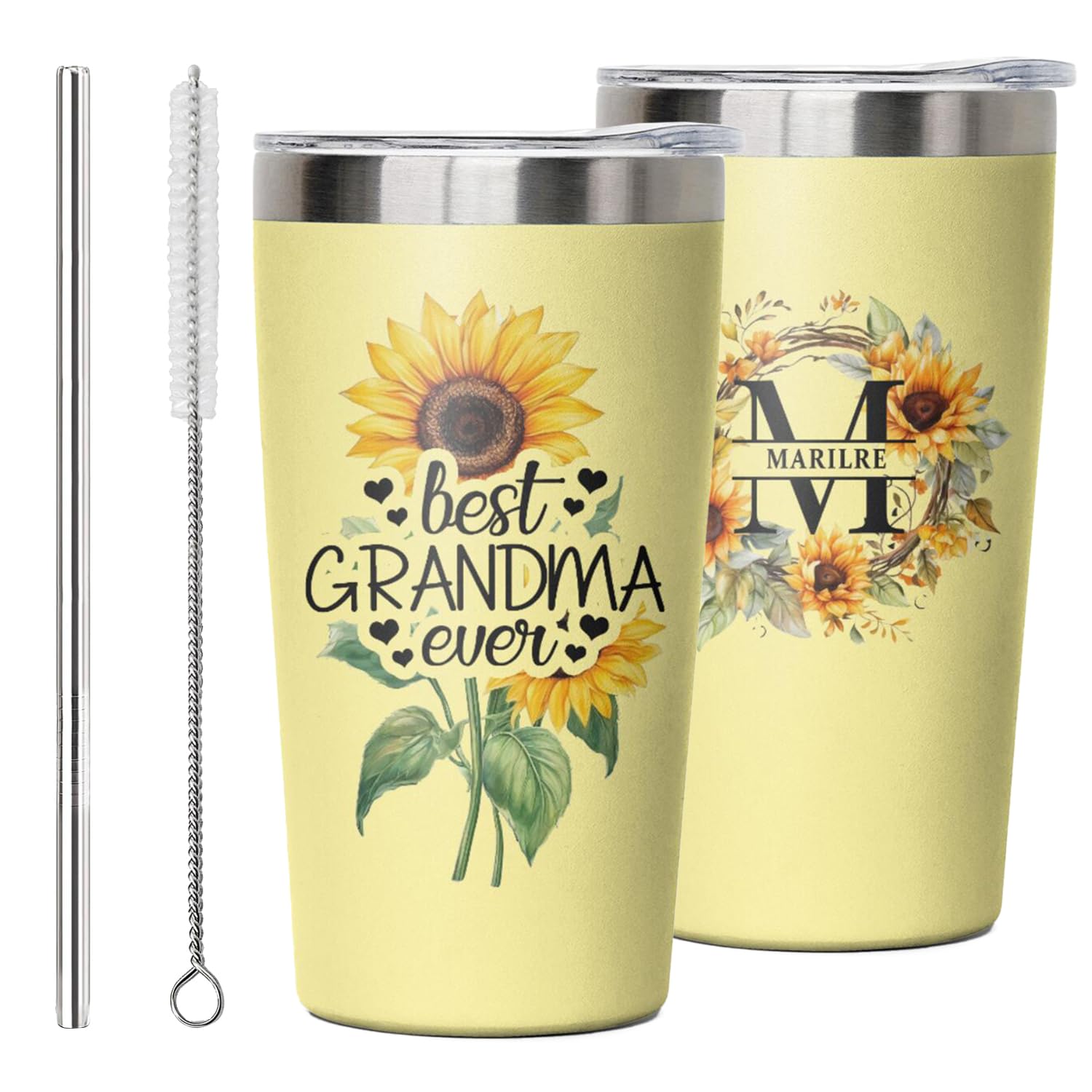 Personalized Nana Tumbler with Grandkids Custom Name Insulated Stainless Steel Tumblers Personalized Coffee Travel Mug Gifts