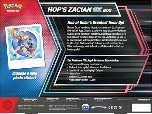 Pokemon TCG: Hop’s Zacian ex Box - 4 Packs