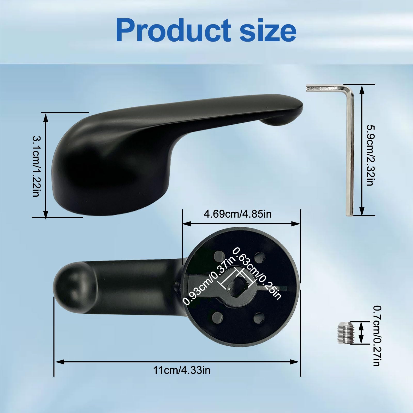 Single Metal Lever Handle Replacement for Delta H79 Faucet Handle Compatible with Delta Tub & Shower Handle for Delta 1300/1400 Series Tub Faucet, Shower with Screw & Wrench (Black)