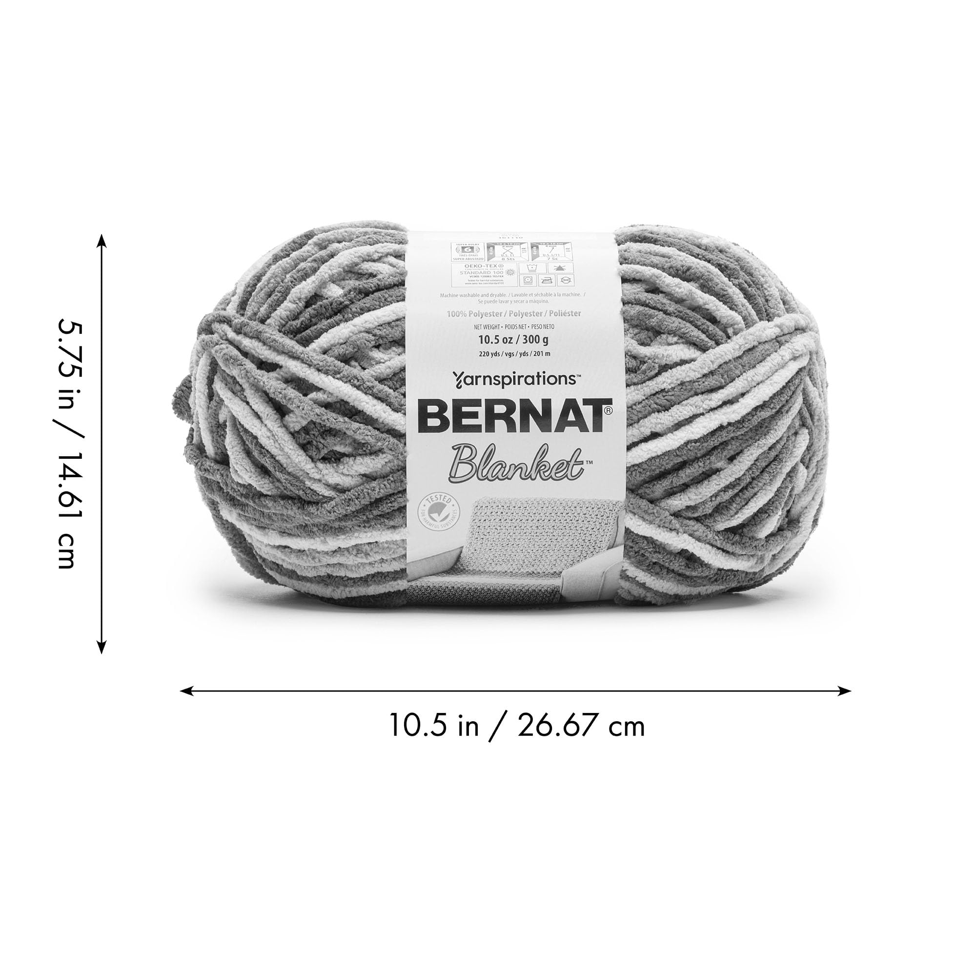 Bernat Blanket BB DEEP SEA Yarn - 2 Pack of 300g/10.5 oz - 100% Polyester - #6 Super Bulky - 220 Yards - Knitting/Crochet