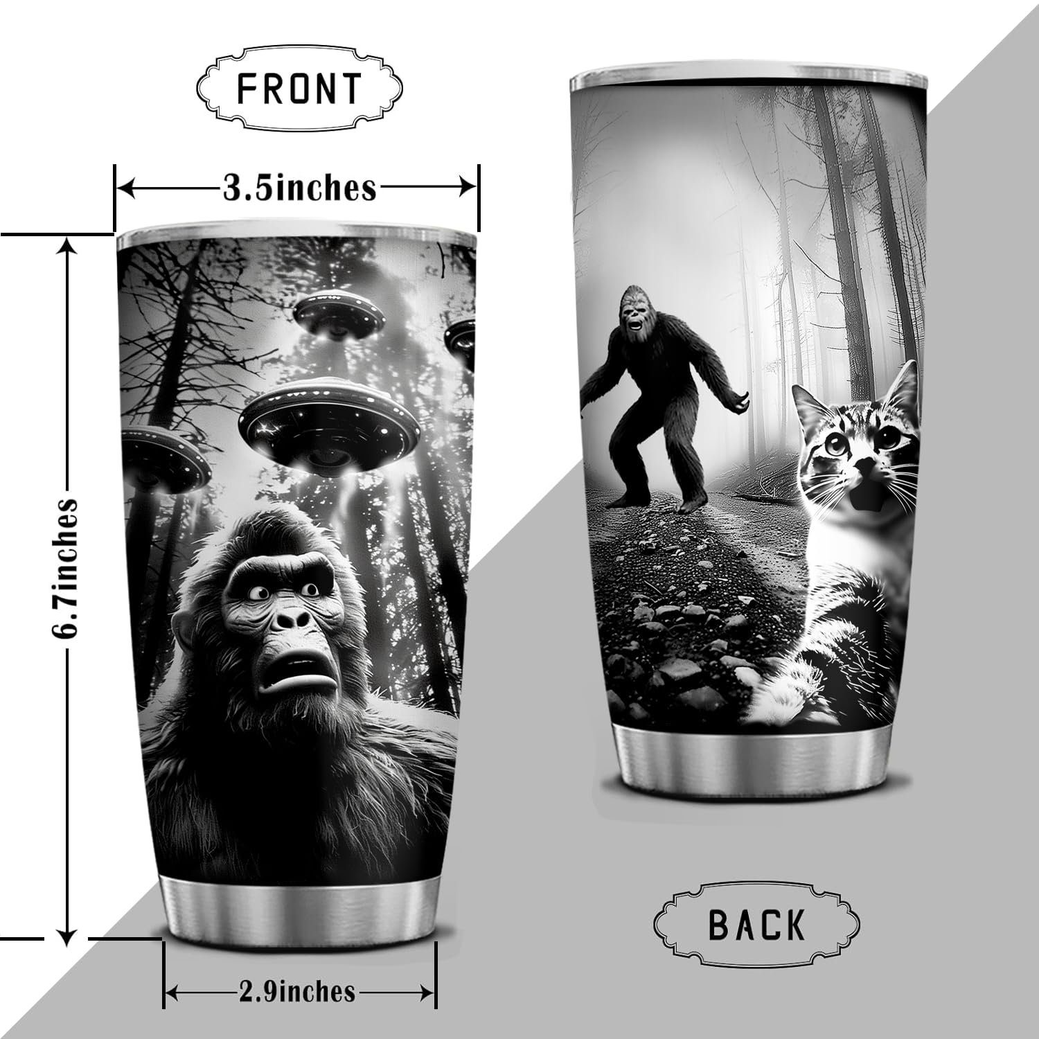 FROOBLEQUIRK Big foot Tumbler 20 Oz, Sasquatch Cup, Coffee Mug Gifts Women Men