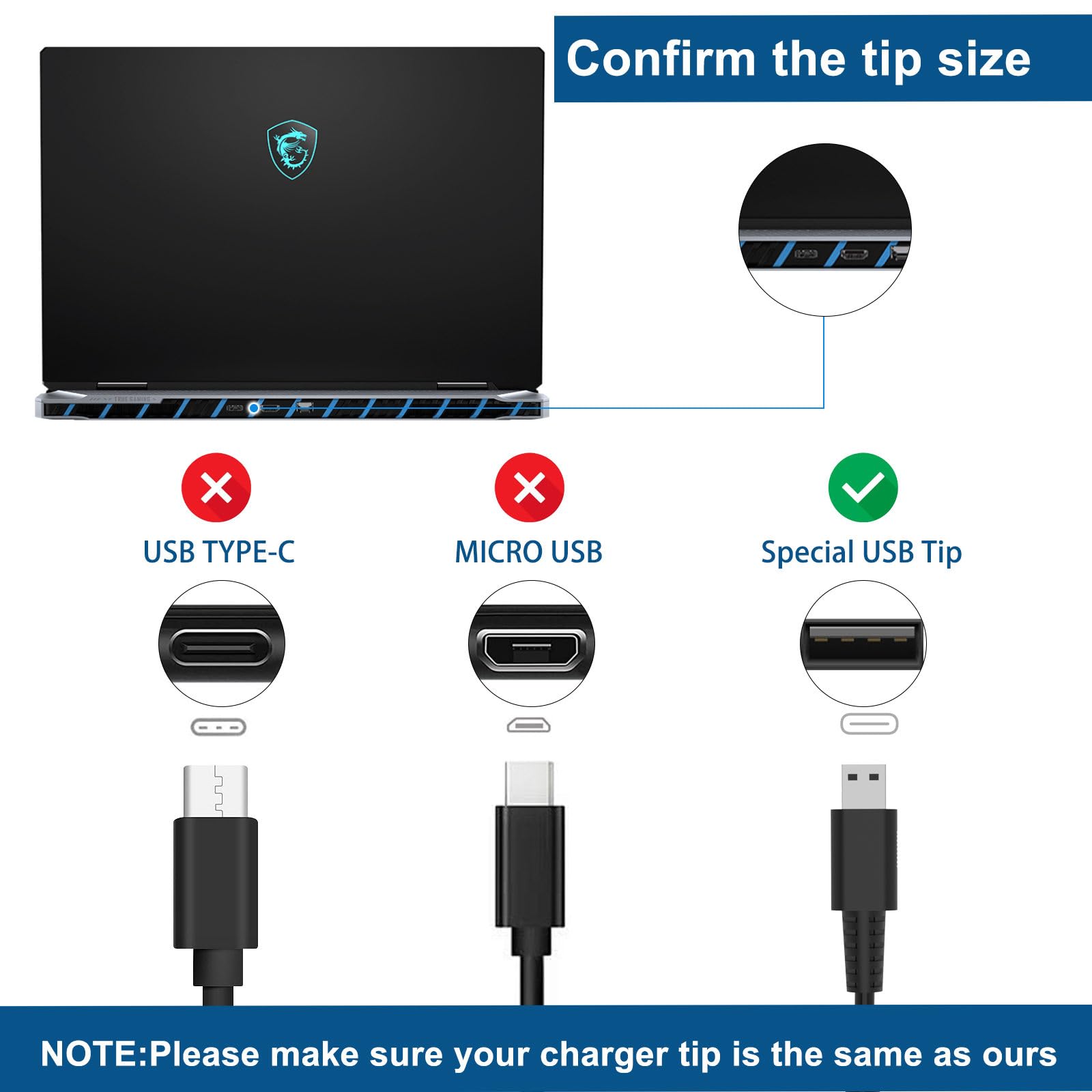 240W USB Tip AC Charger for MSI Stealth 17 A16 16 14 AI Studio Mercedes AMG (13th Gen) GP66 GP76 Leopard GE76 GE66 Raider WE76 Workstation CreatorPro Z17 Z16P Z16 X17 Laptop Power Supply Adapter