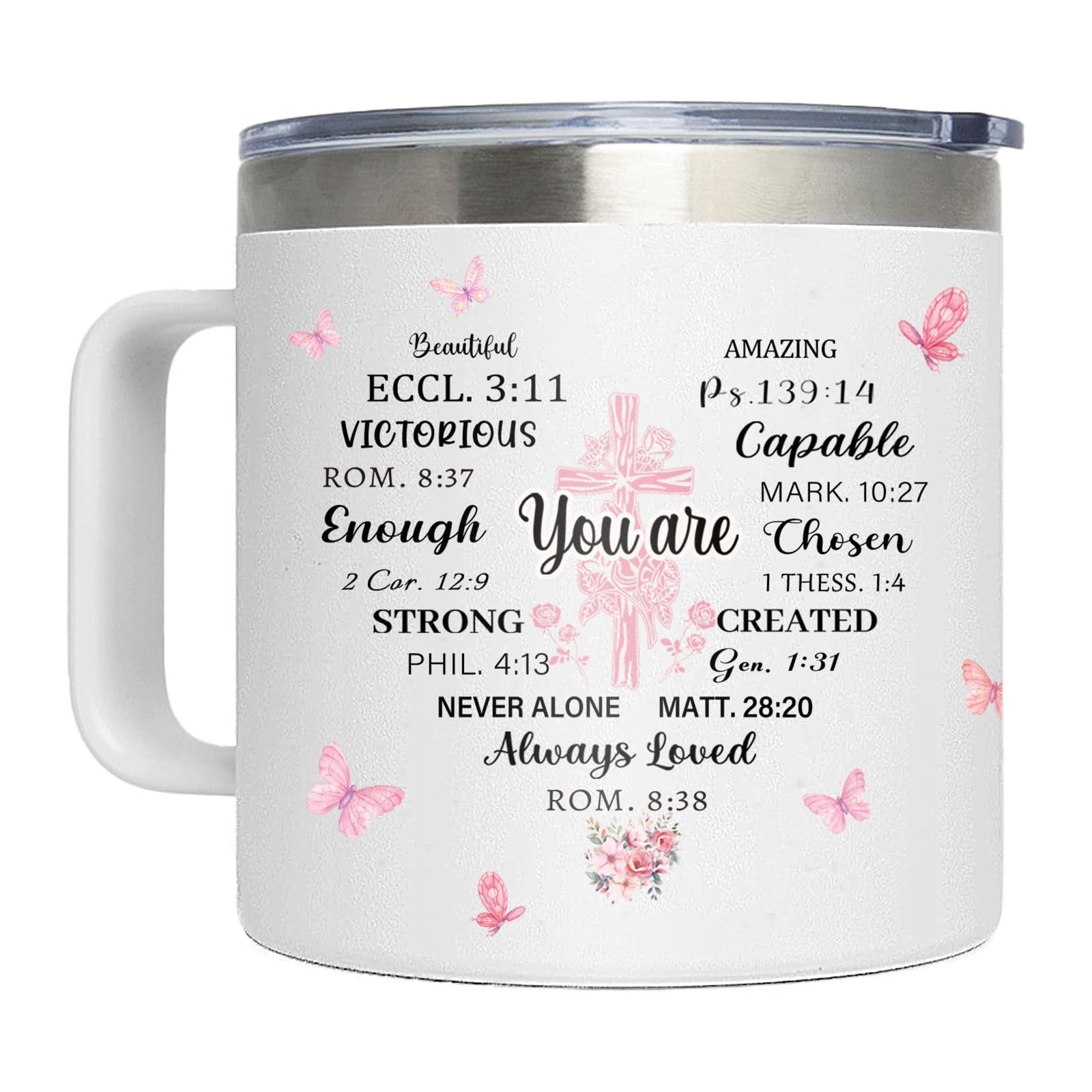 WWHSAI Christian Gifts for Women - You Are Gifts Baptism Tumbler - Inspirational Religious Birthday Presents for Women - Catholic Spiritual Faith Bible Verse Presents Coffee Cup for Girl 14oz