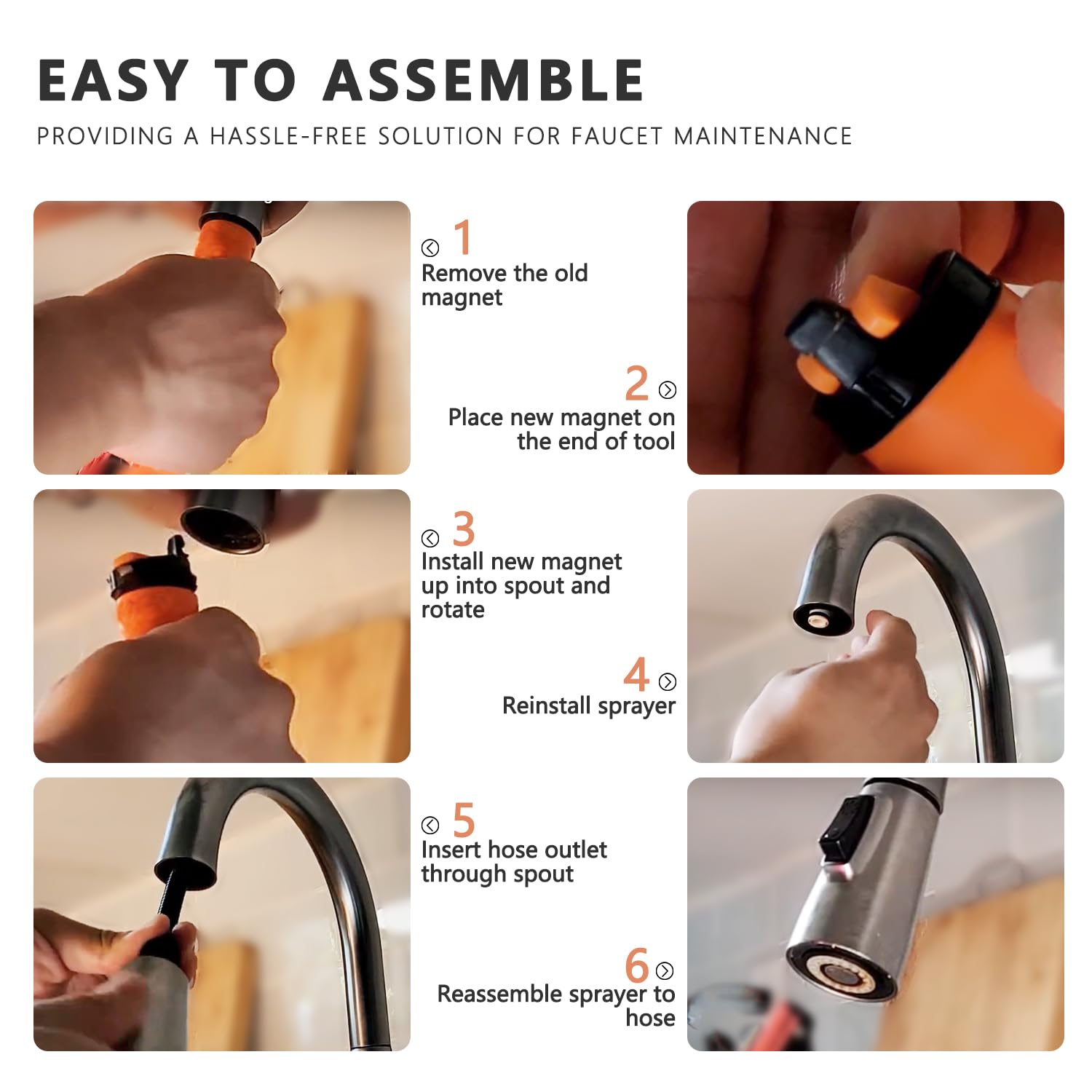 ZNTVW RP80977 Plumbing Magnet Replacement Kit Compatible with Delta Kitchen Faucet, Faucet Cleaning Magnet Installation And Removal Tool
