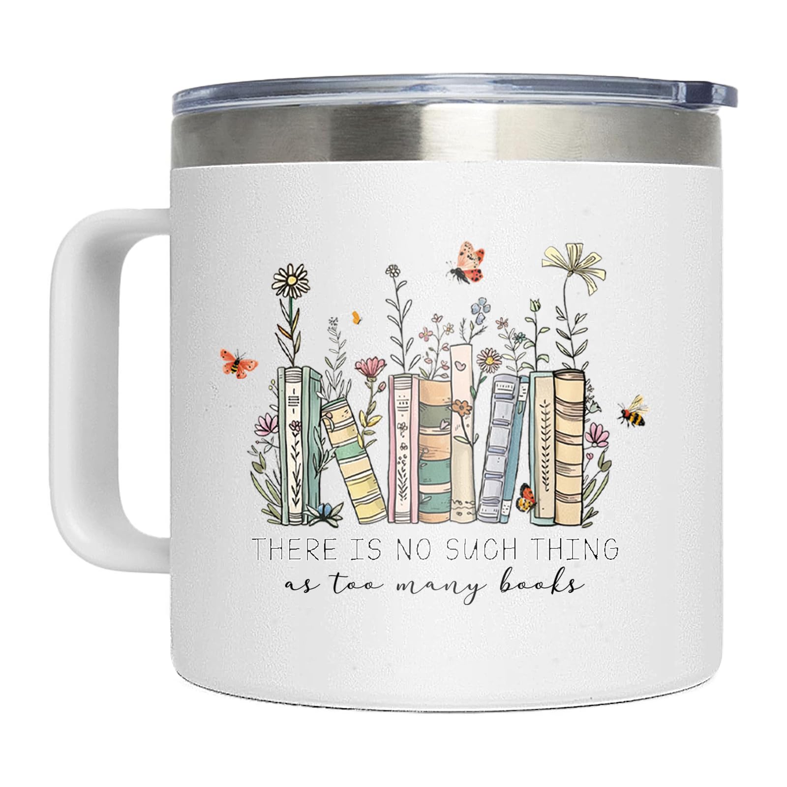 WWHSAI Book Lovers Gifts, Gifts For Book Lovers Women, Readers For Women Men Coffee Cup, Mothers Day Birthday Gift For Readers, Librarian, Bookish, Bookworm Travel Tumbler 14oz