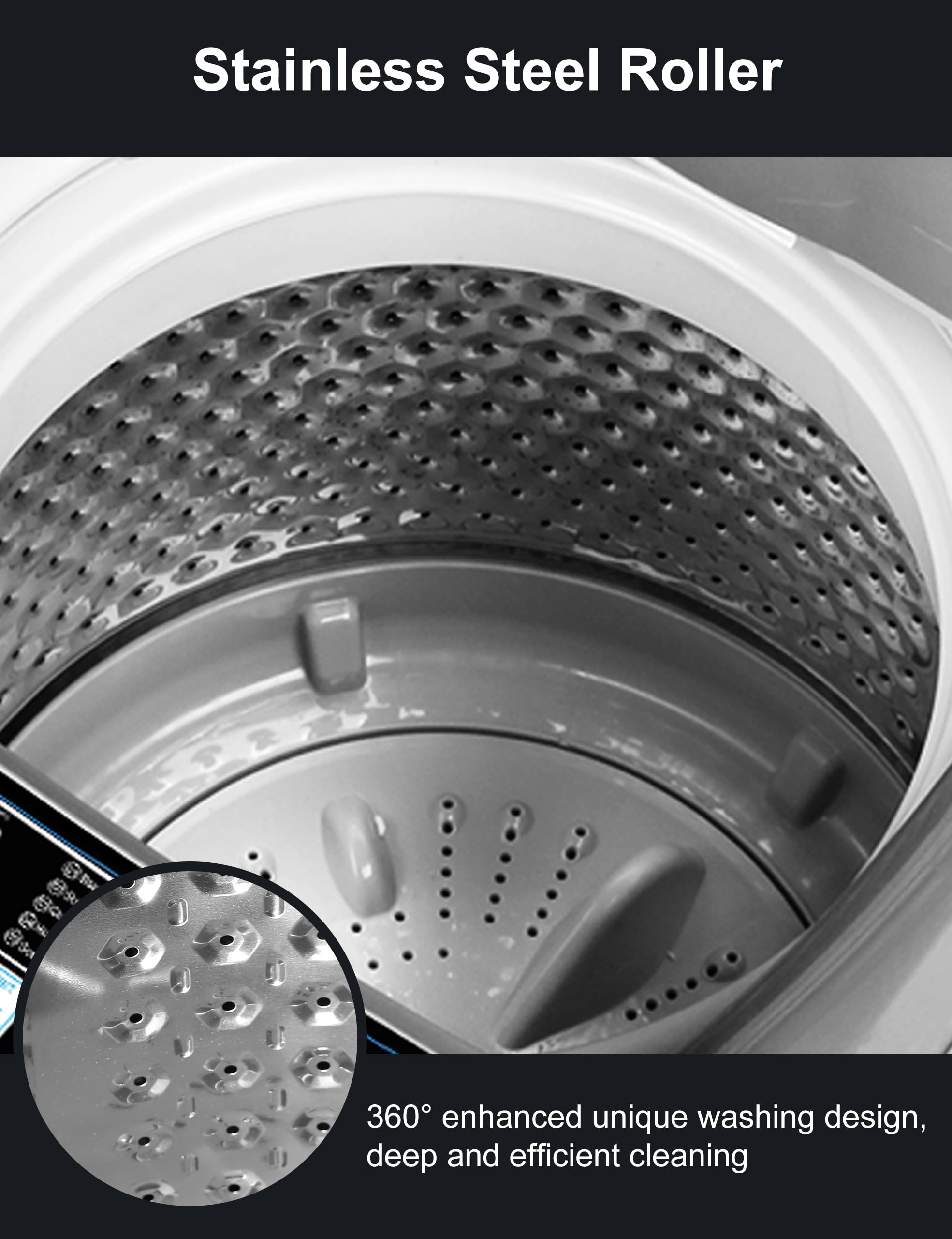 Portable Washing Machine - Compact 2.3 Cu.ft Portable Washer, Full-Automatic Top Loader for Space Saving, Ideal for Apartments, Homes, and Dorms, 10 Wash Cycles, Low Noise, IPX4