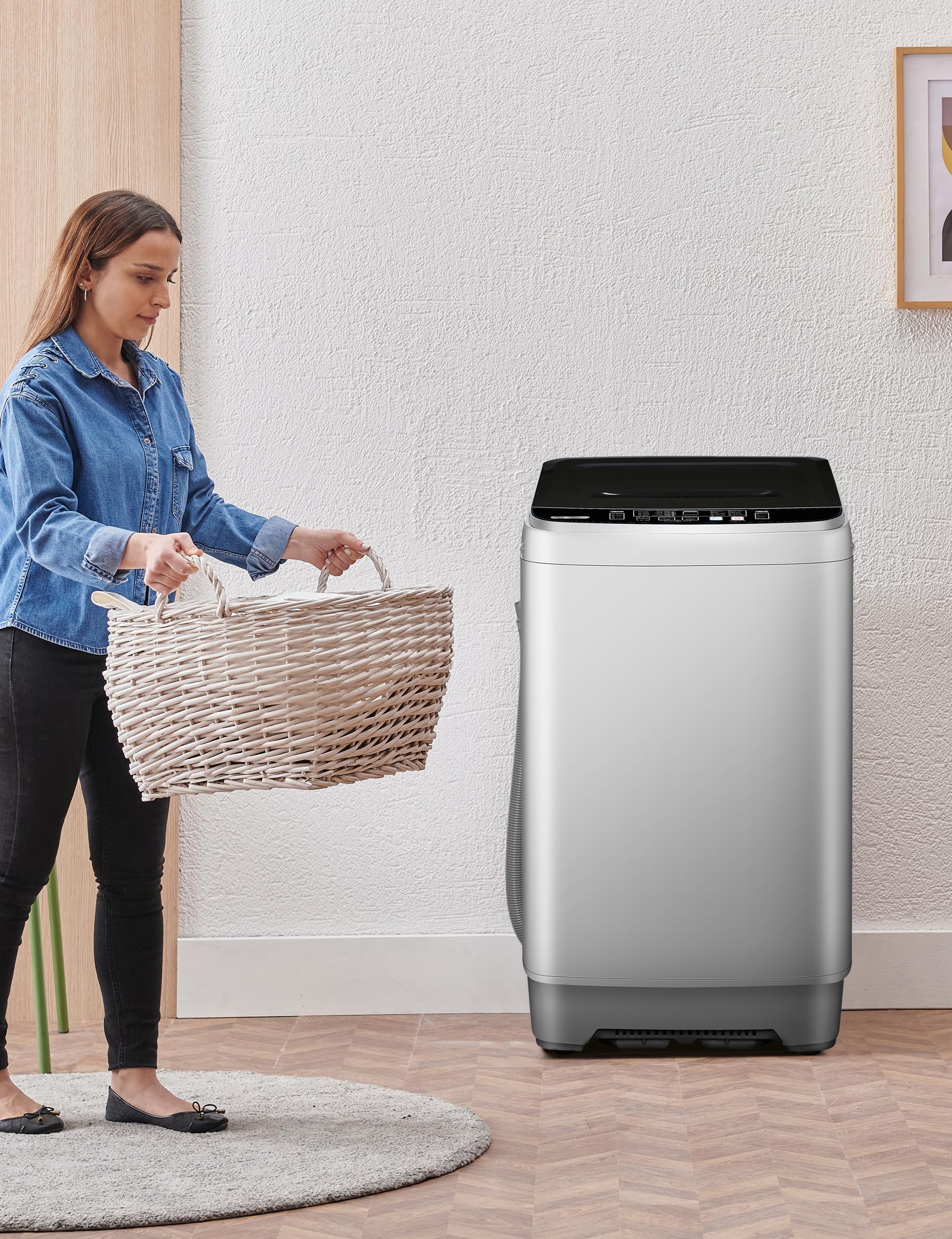 Portable Washing Machine - Compact 2.3 Cu.ft Portable Washer, Full-Automatic Top Loader for Space Saving, Ideal for Apartments, Homes, and Dorms, 10 Wash Cycles, Low Noise, IPX4