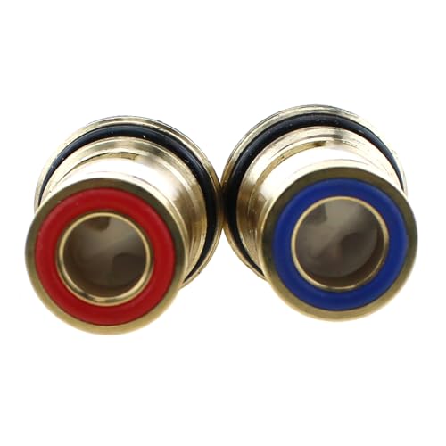 RLECS 2PCS Replacement Brass Ceramic Disc Stem Cartridge Faucet Valve Rotary Latch G1/2 inch 20 Teeth Hot and Cold Water Dual Use Faucet Repair Part