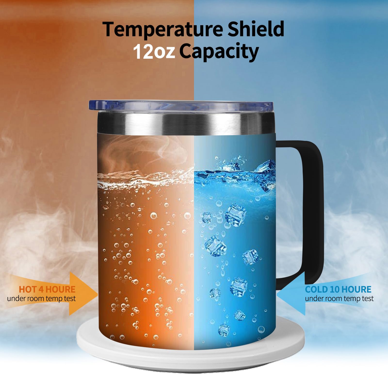 WFSJRED Theater Gifts 12 oz Insulated Mug for Coffee Mug with Leak-Resistant closeable hot lid for hot Drinks with Handle Broadway Gifts for Musicians (MUICE LIFE)