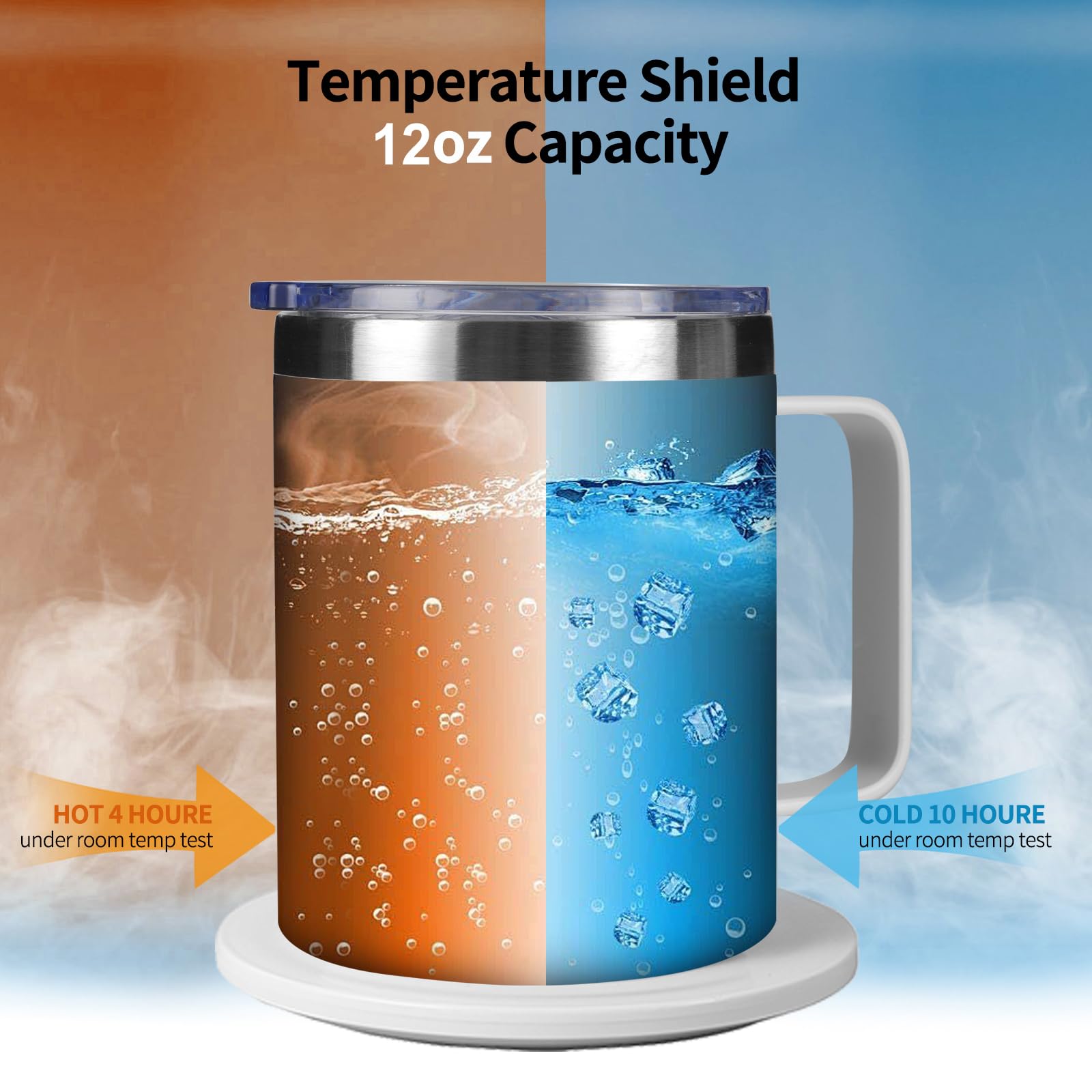 WFSJRED Theater Gifts 12 oz Insulated Mug for Coffee Mug with Leak-Resistant closeable hot lid for hot Drinks with Handle Broadway Gifts for Musicians (DRAMATIC)