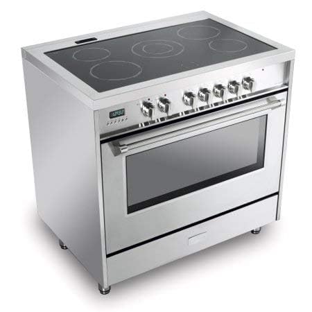 36" Electric Range with 5 Heating Elements Convection Oven 4.3 Cu. Ft. Capacity, 7 Functions Professional Electric Range Oven with Smooth Glass Top, Stainless Steel