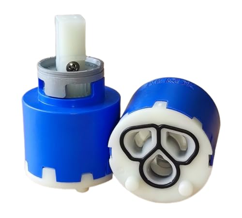 Kerox NKJ35 Single Lever Faucet Cartridge (1 Pack), 35mm Replacement Ceramic Mixing Energy-Saving Cartridge, Right Rotation, Repair Kit for Kerox Single Lever Faucet -Blue
